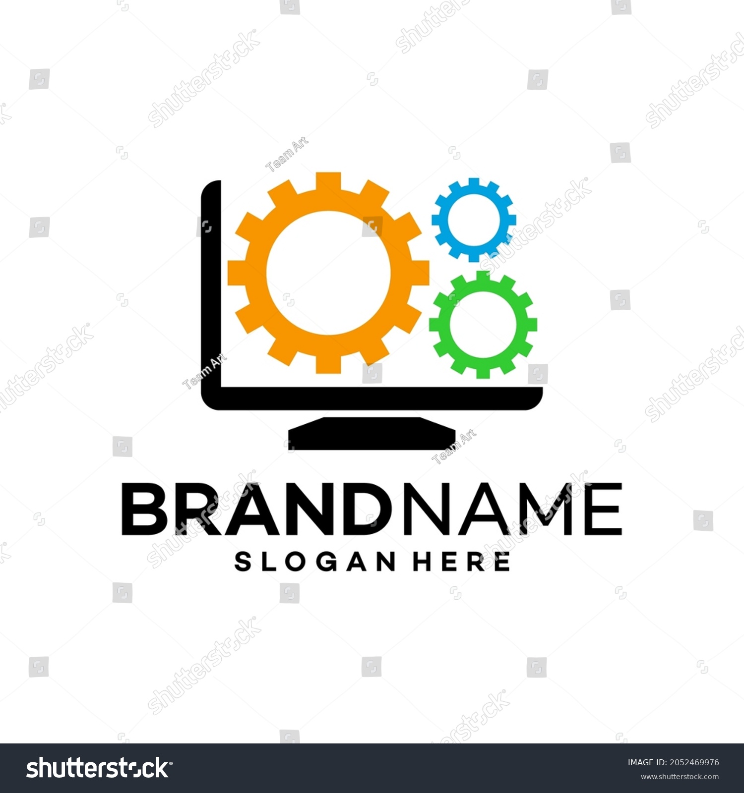 Computer Settings Icon Logo Design Template Stock Vector (Royalty Free ...