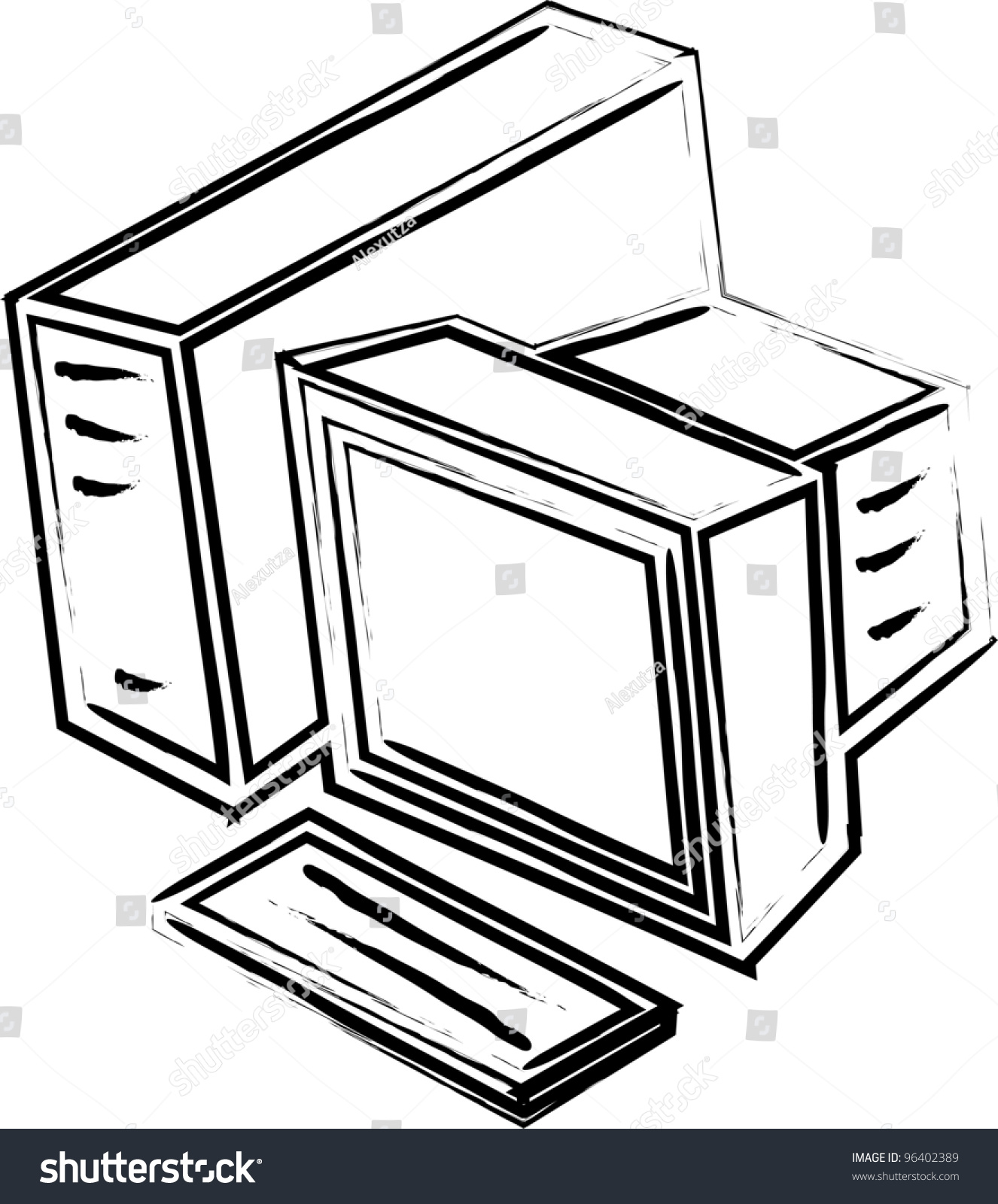Computer Sketch Illustration Stock Vector (Royalty Free) 96402389 ...