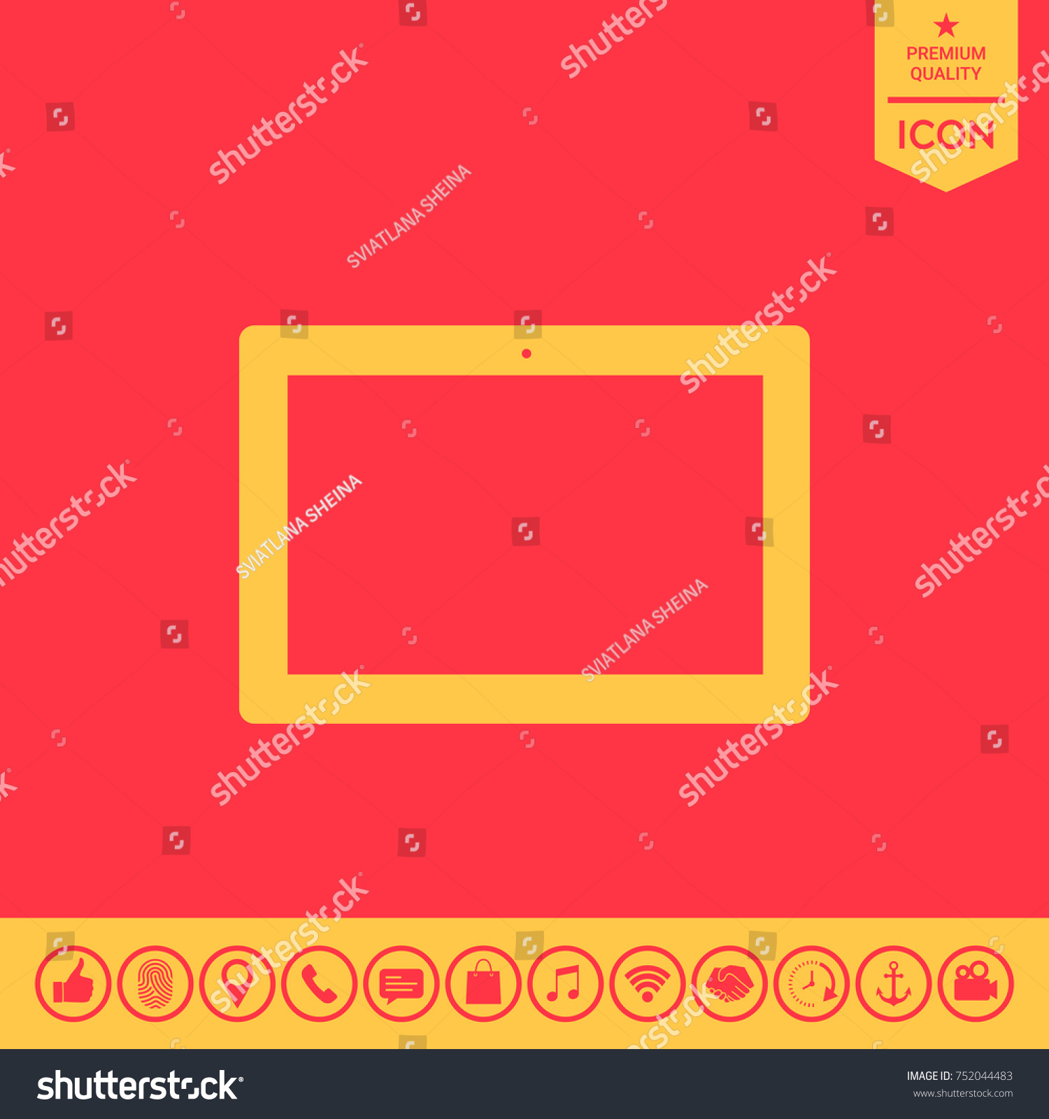 Computer Tablet Blank Screen Icon Stock Vector (Royalty Free) 752044483