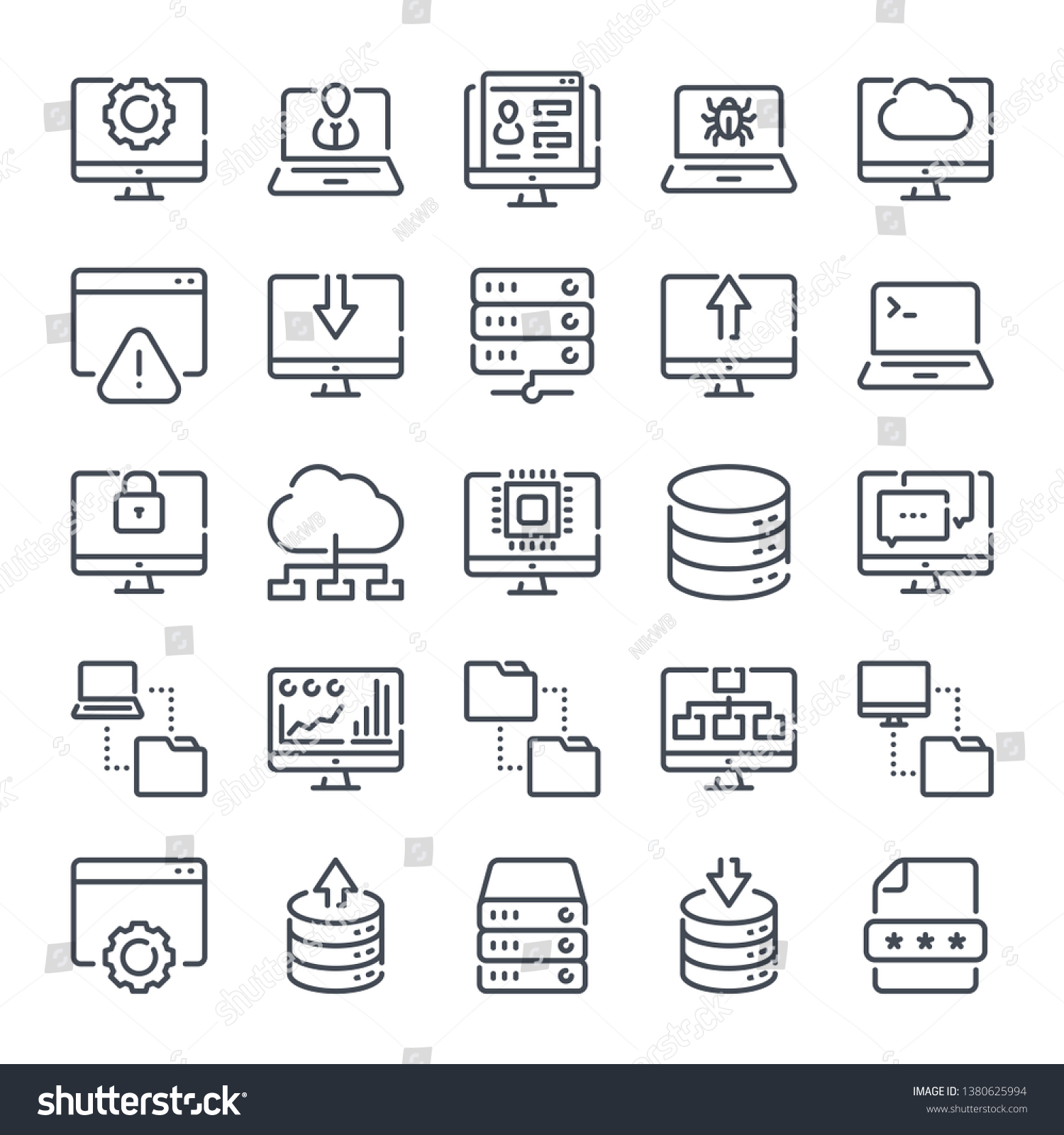 Computer Technology Network Development Related Line Stock Vector ...