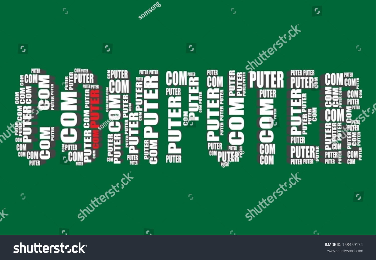 Computer Typography 3d Text Word Art: vector de stock (libre de ...