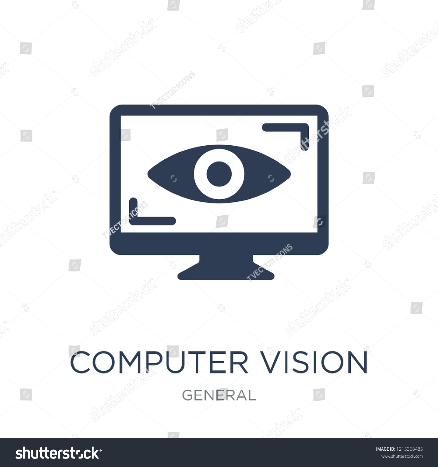 Computer Vision Icon Trendy Flat Vector Stock Vector (Royalty Free ...