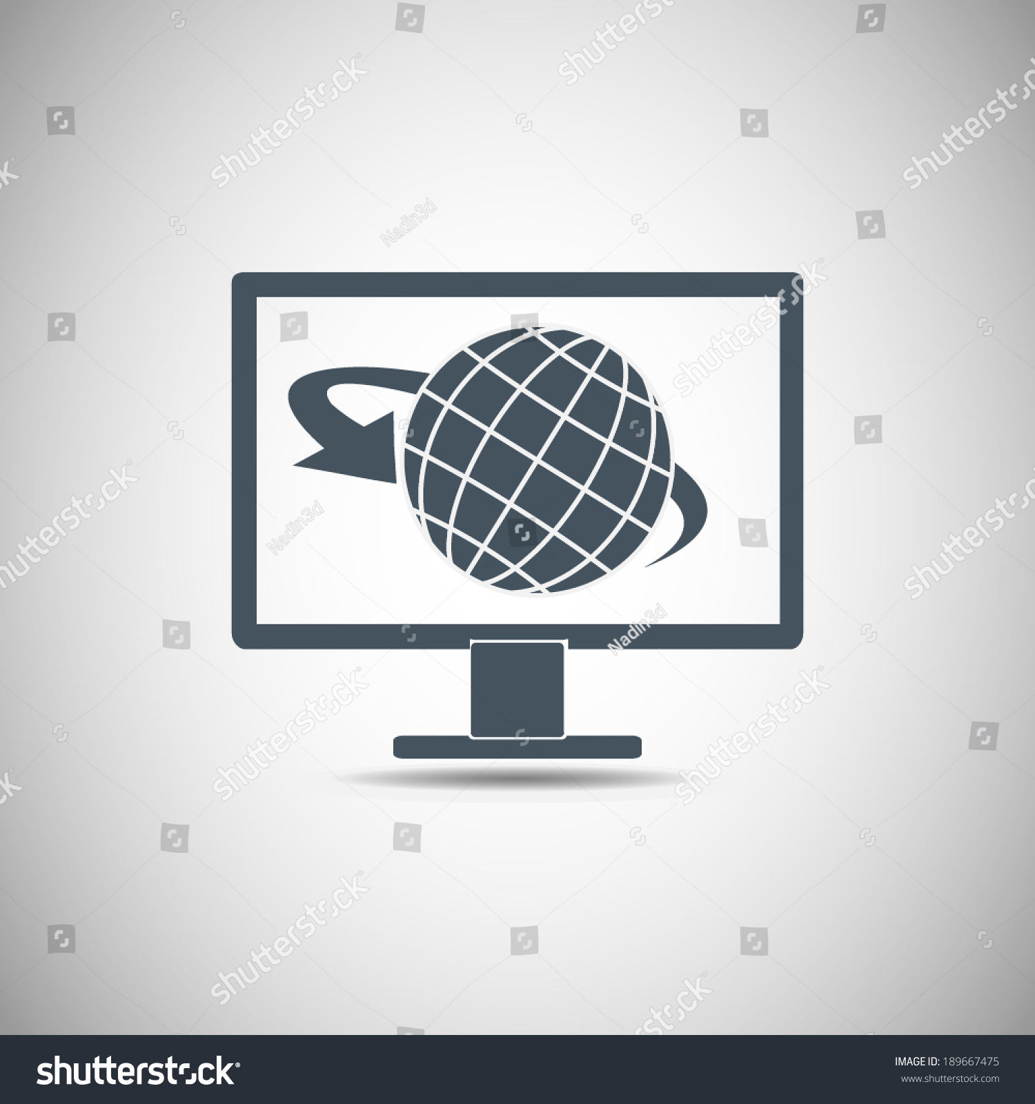 Computer Globe On Screen Vector Illustration Stock Vector (Royalty Free ...