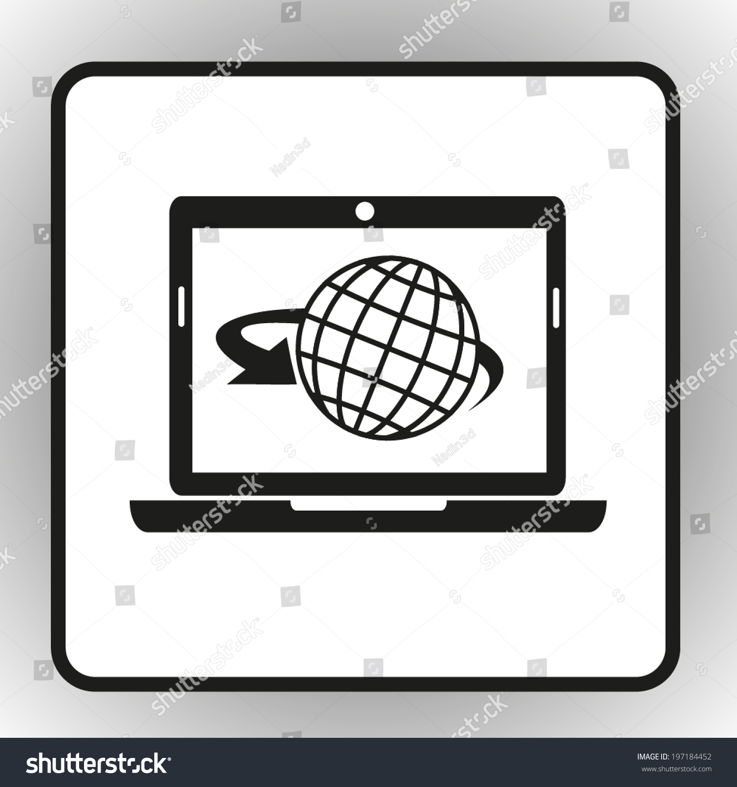 Computer Globe On Screen Vector Illustration Stock Vector (Royalty Free ...