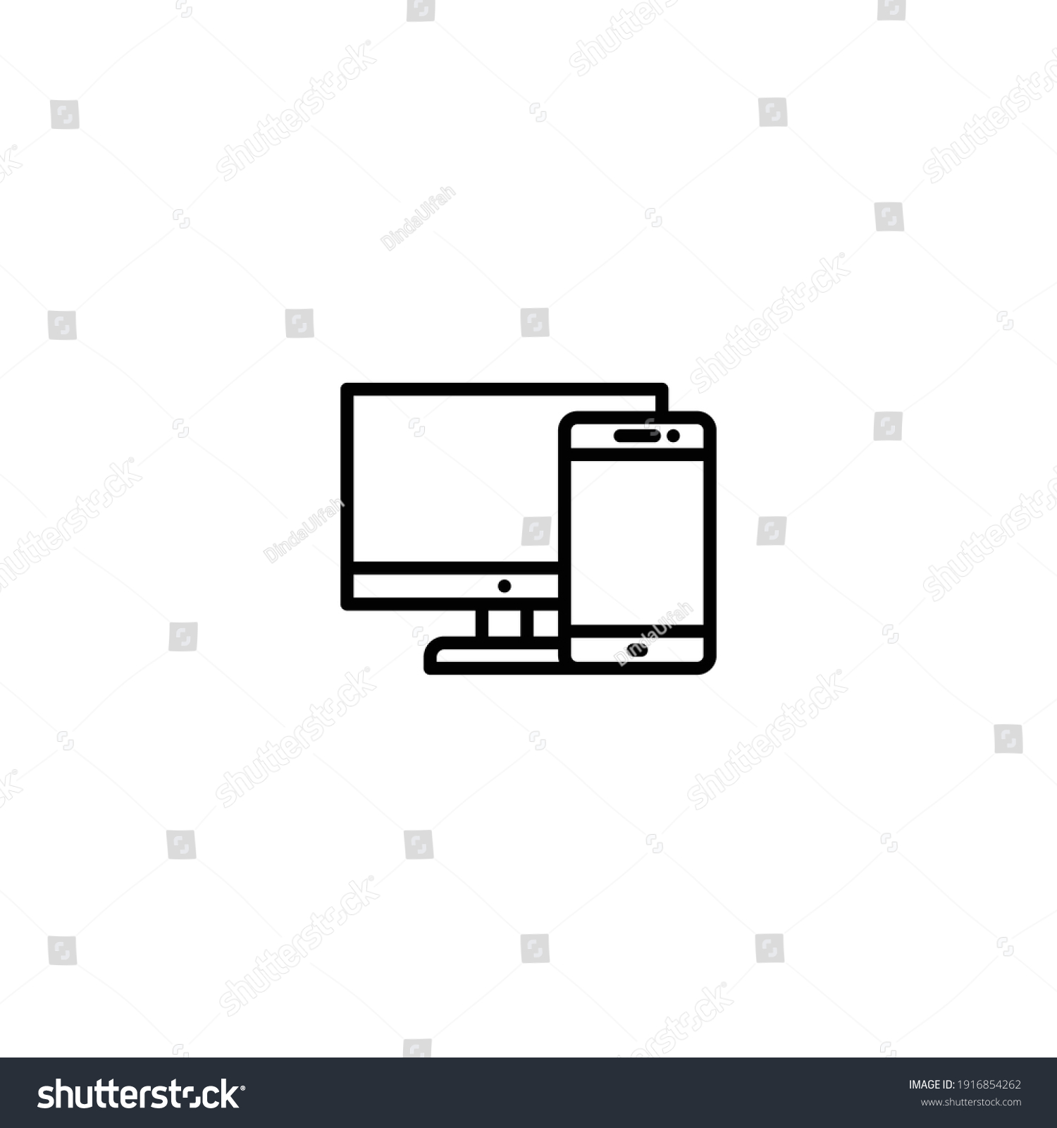 Computer Mobile Phone Icon Vector Web Stock Vector (Royalty Free ...