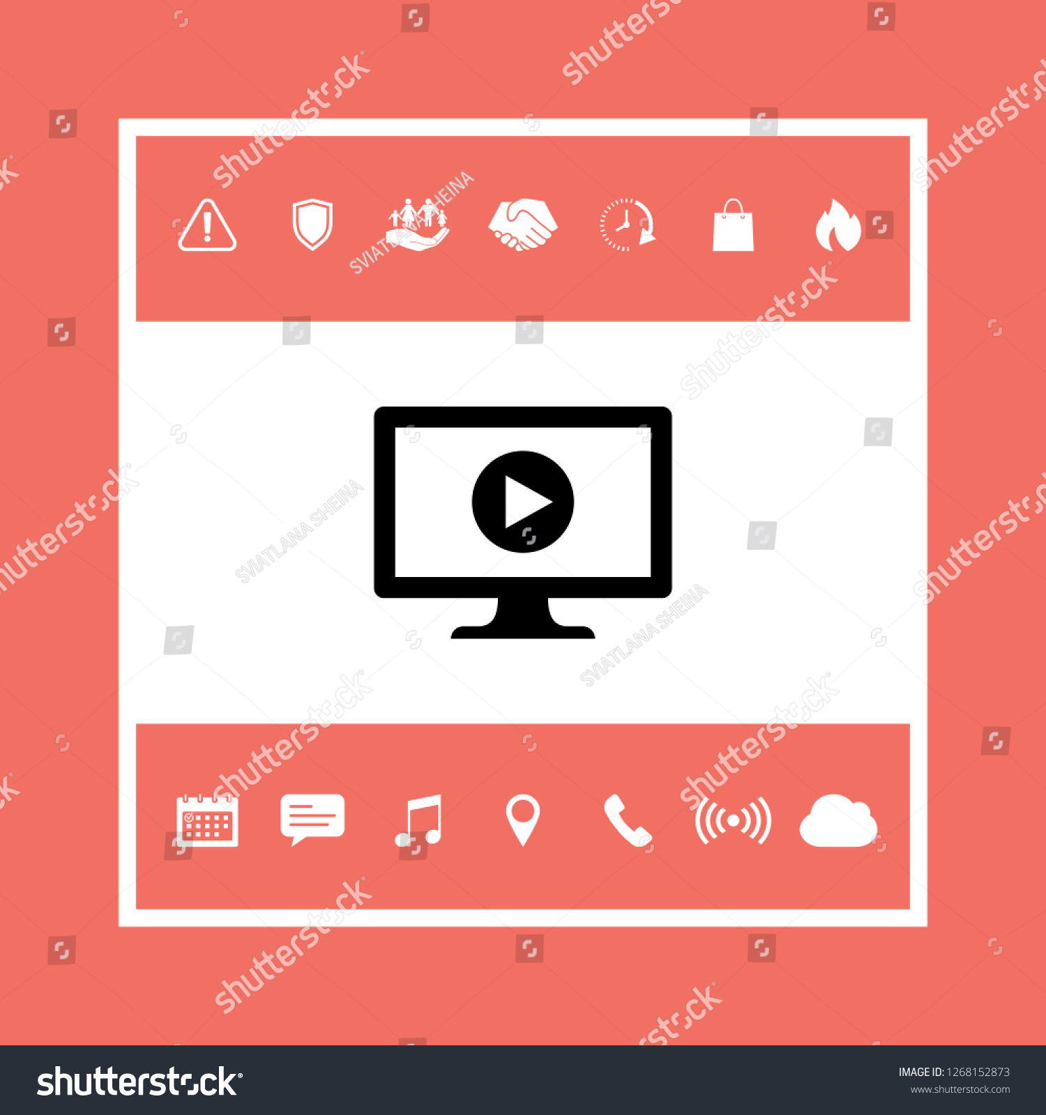 Computer Play Button Icon Graphic Elements Stock Vector (Royalty Free ...