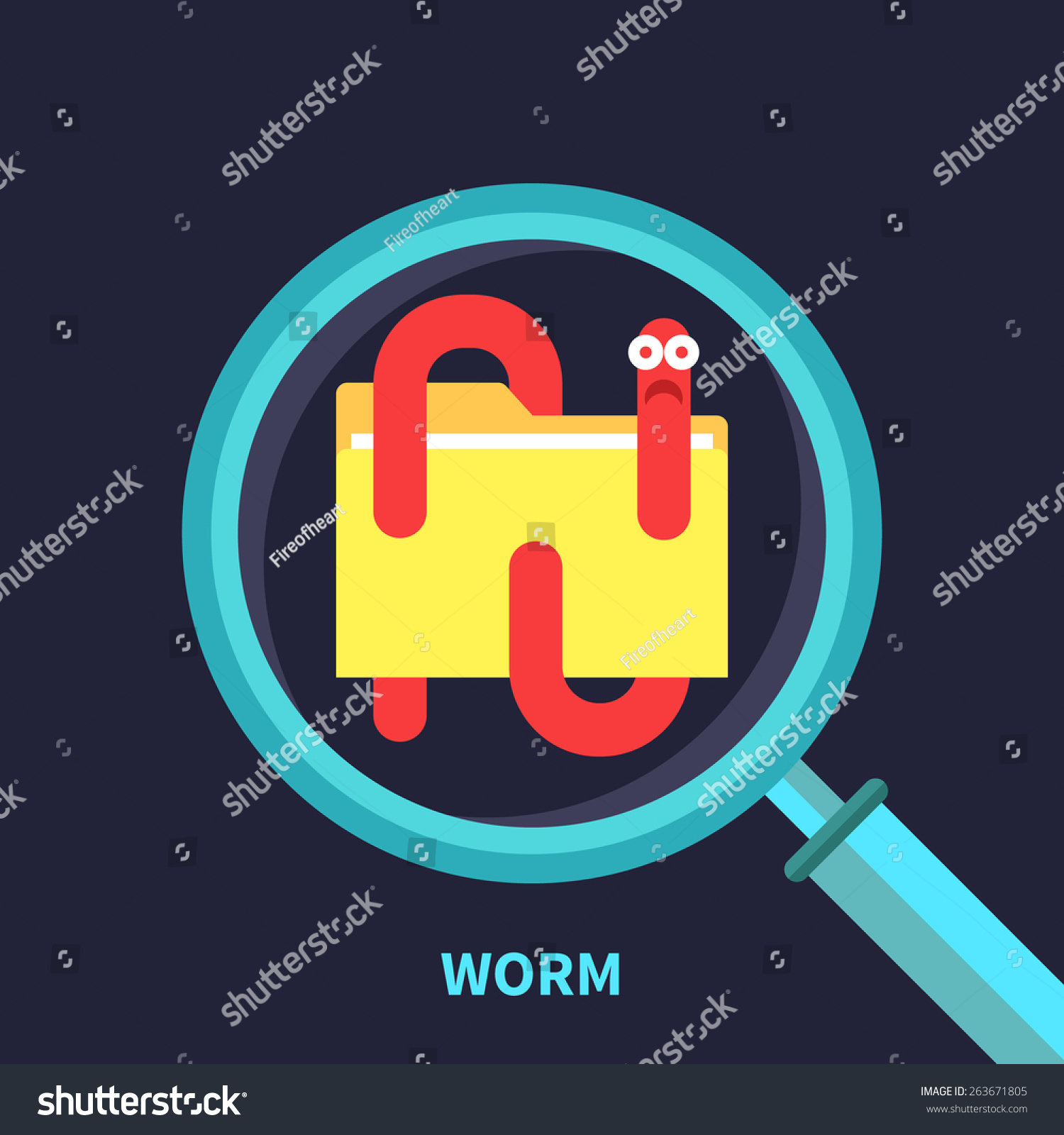 Computer Worm Virus Detection Quarantine Isolated: vector de stock ...
