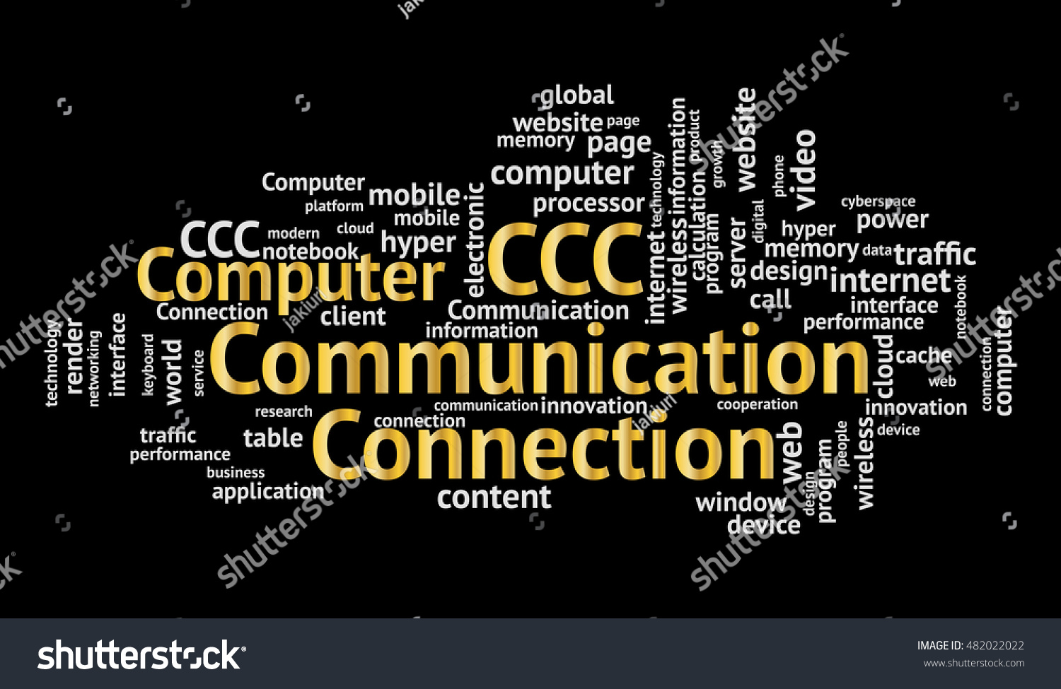 Computers Communication Connection Word Cloud On Stock Vector (Royalty ...