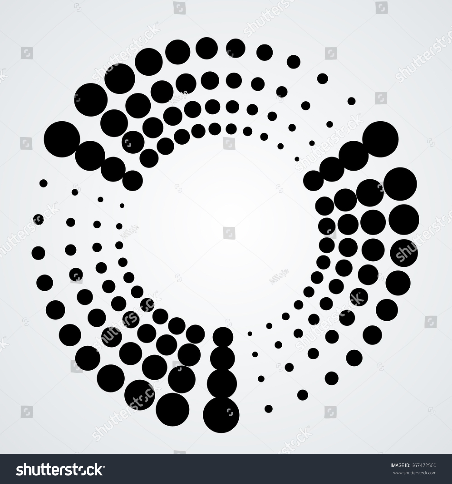 Concentric Circles Dots Circular Form Vector Stock Vector (Royalty Free ...