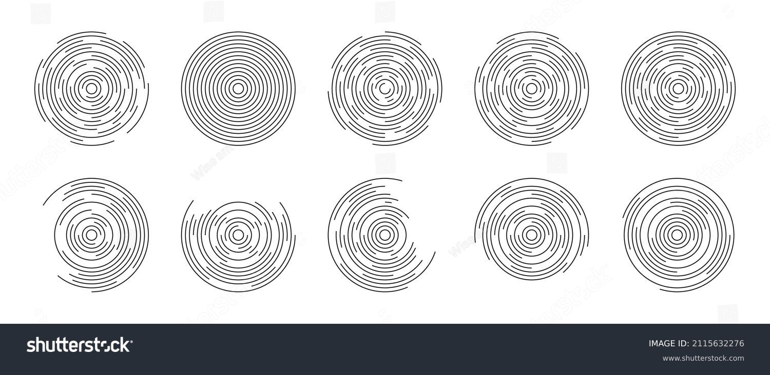 Concentric Circles Round Line Pattern Ripple Stock Vector (Royalty Free ...