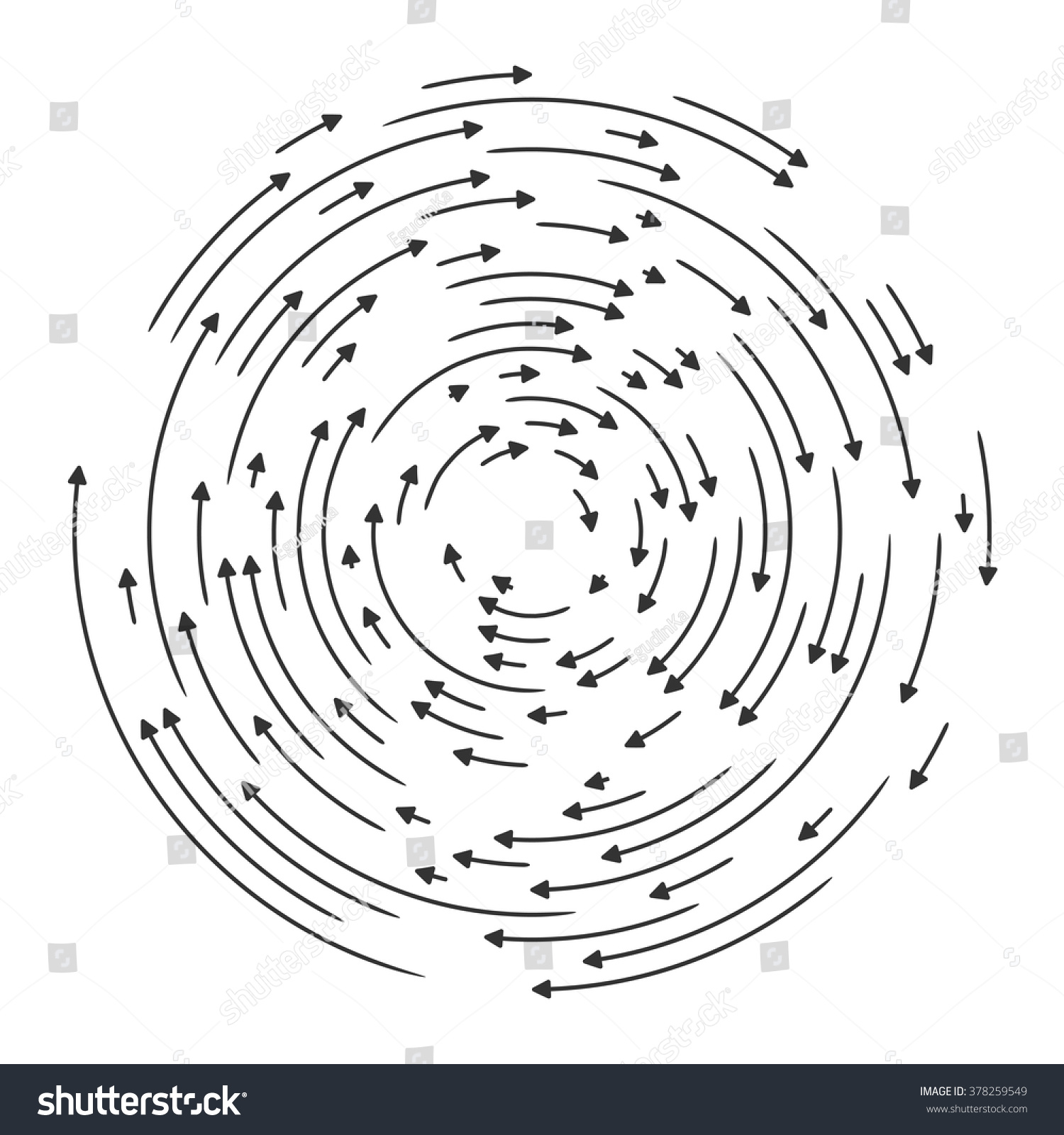Concentric Circulating Arrows Rotating Clockwise Circle Stock Vector ...