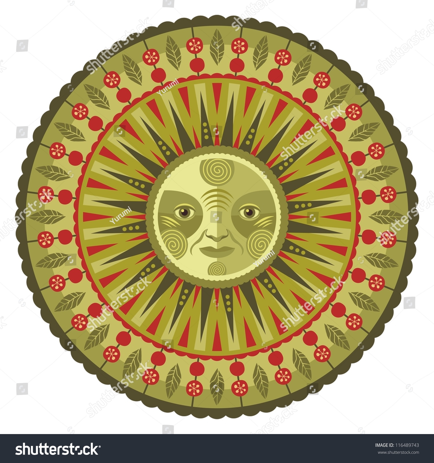 Concentric Decorative Spring Mandala Stock Vector (Royalty Free) 116489743