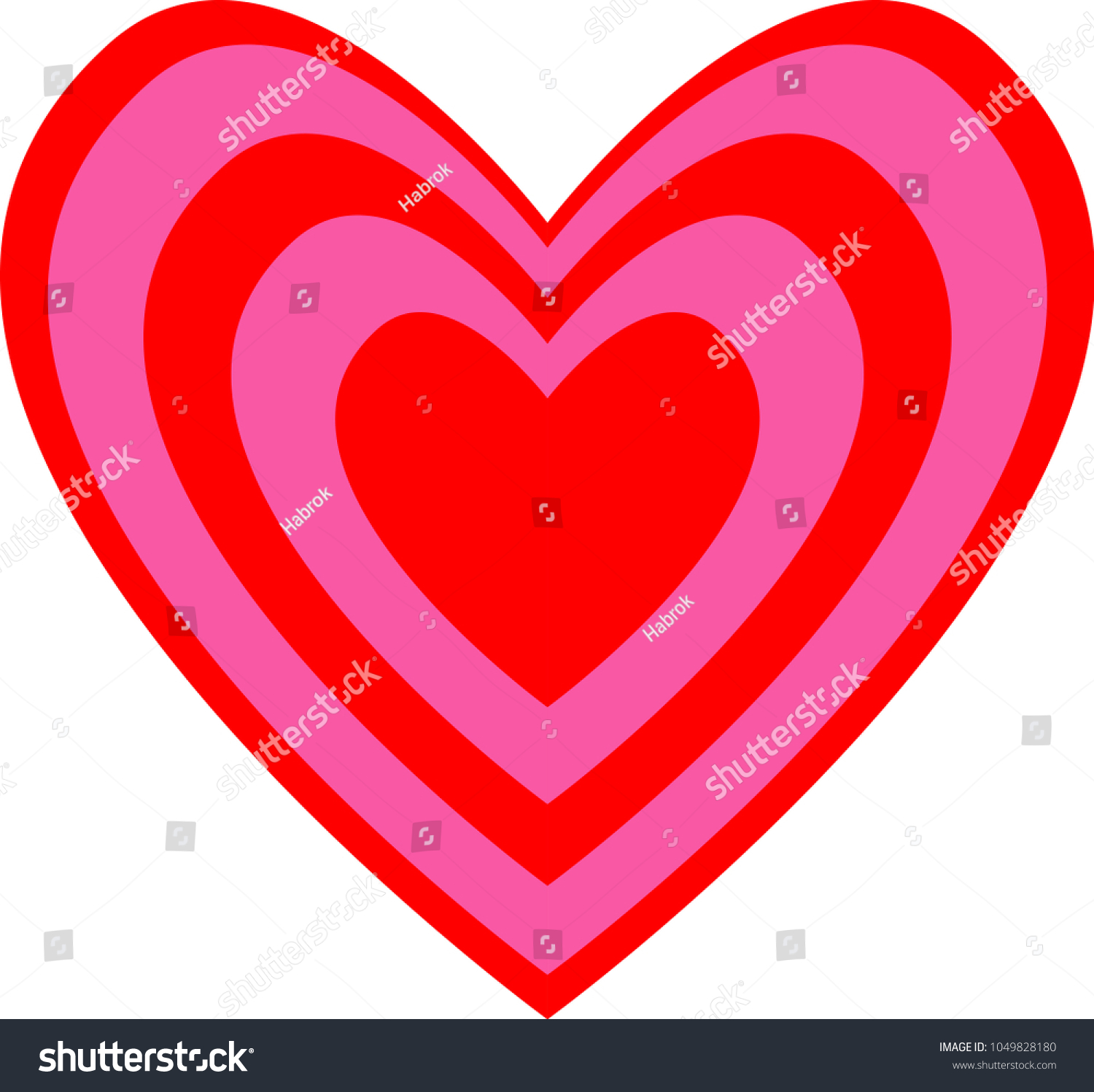 Concentric Heart Icon Heart Background Vector Stock Vector (Royalty ...