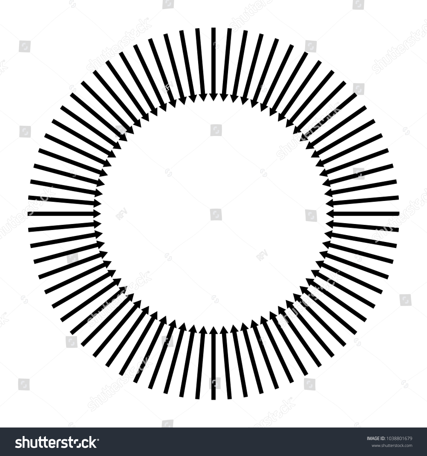 Concentric Radial Radiating Arrows Circular Arrow: เวกเตอร์สต็อก (ปลอด ...