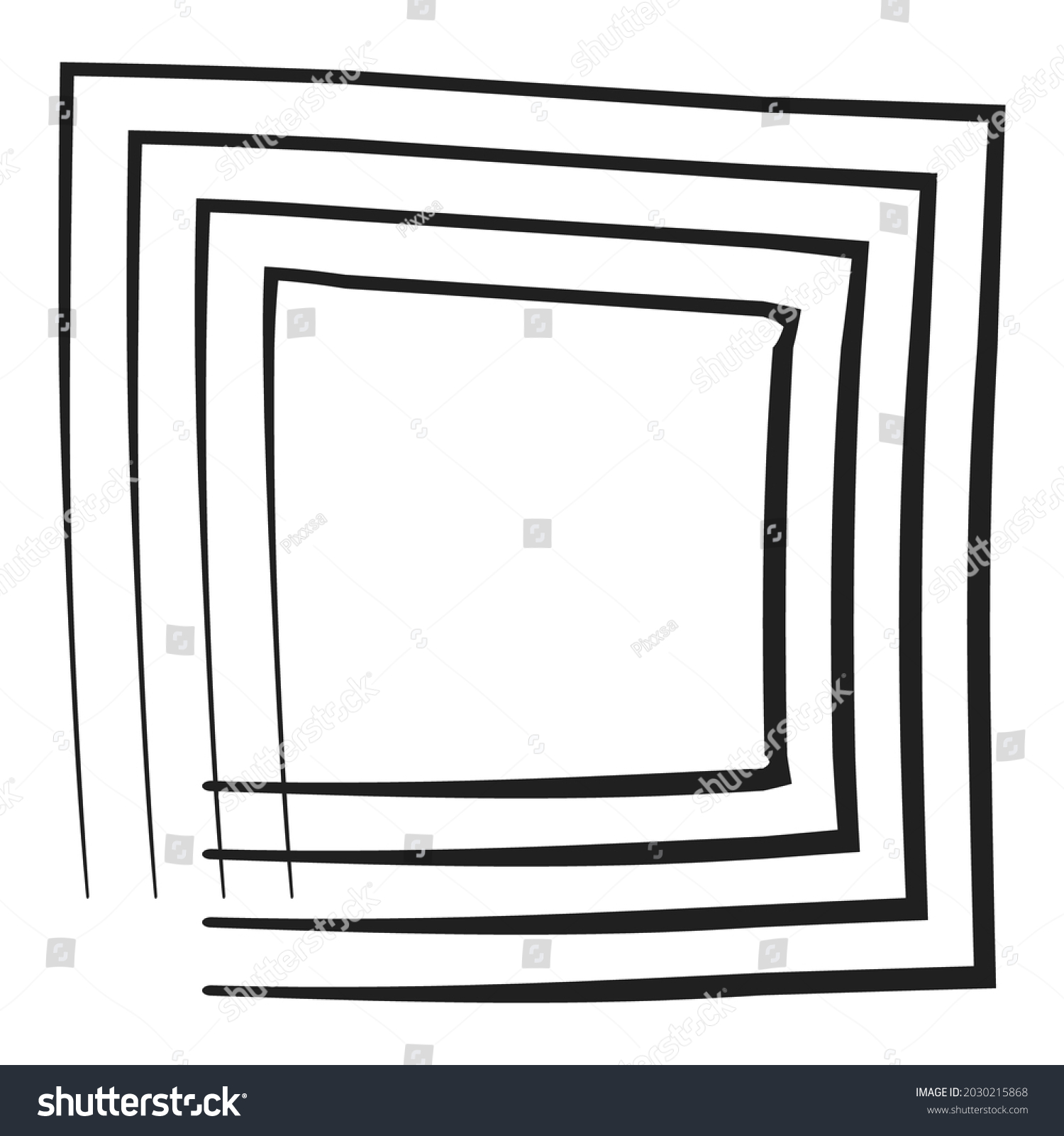Concentric Square Element Square Drawn Lines Stock Vector (Royalty Free ...