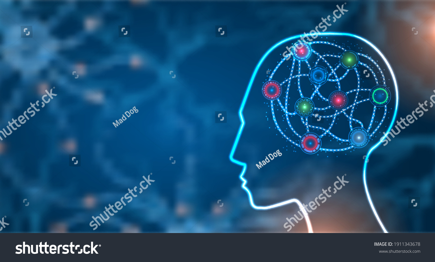 Concept Neural System Mind Brain Think 库存矢量图（免版税）1911343678 | Shutterstock