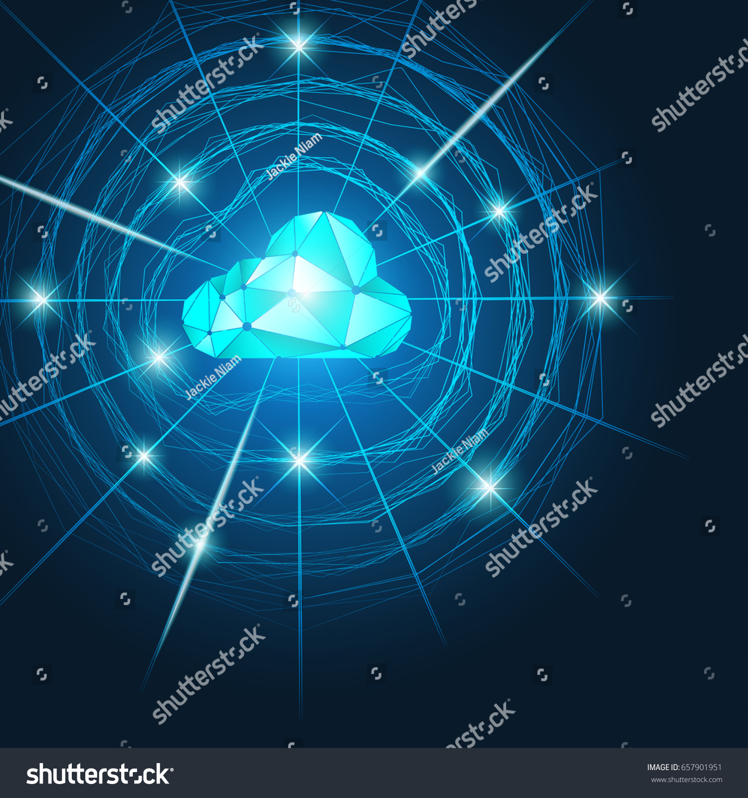 Concept Cloud Computing Technology Spider Web Stock Vector (Royalty ...