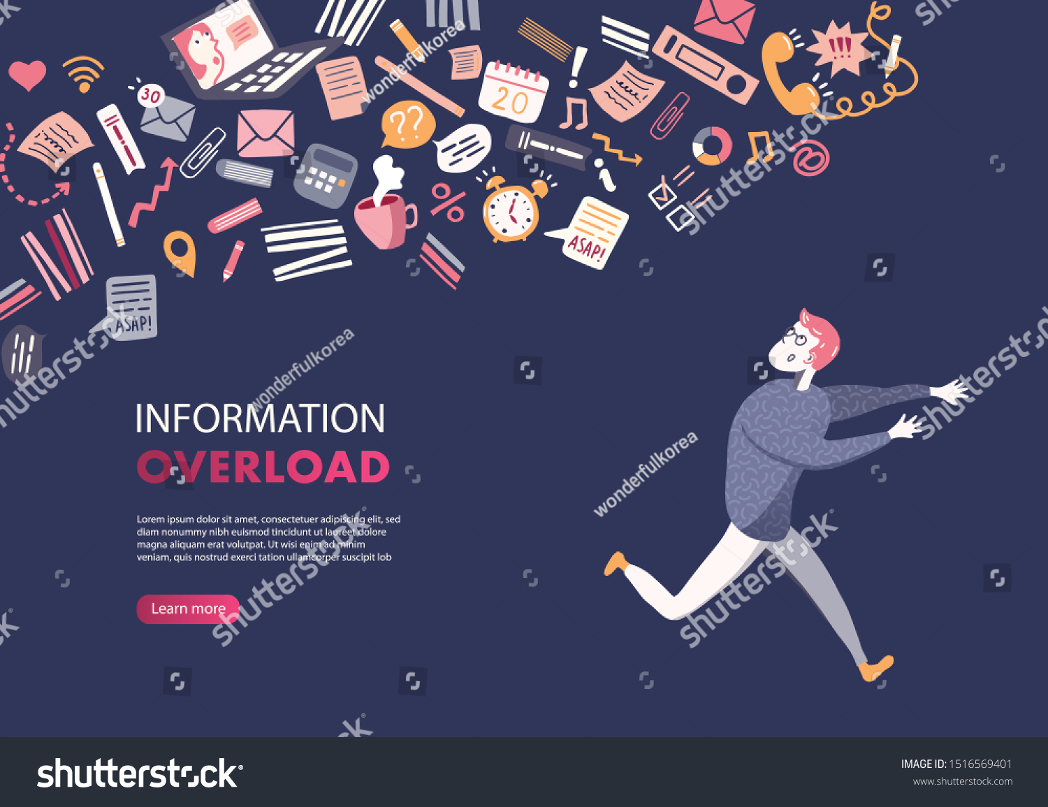 Concept Information Overload Digital Hygiene Stress Stock Vector ... Concept Information Overload Digital Hygiene Stress Stock Vector ...