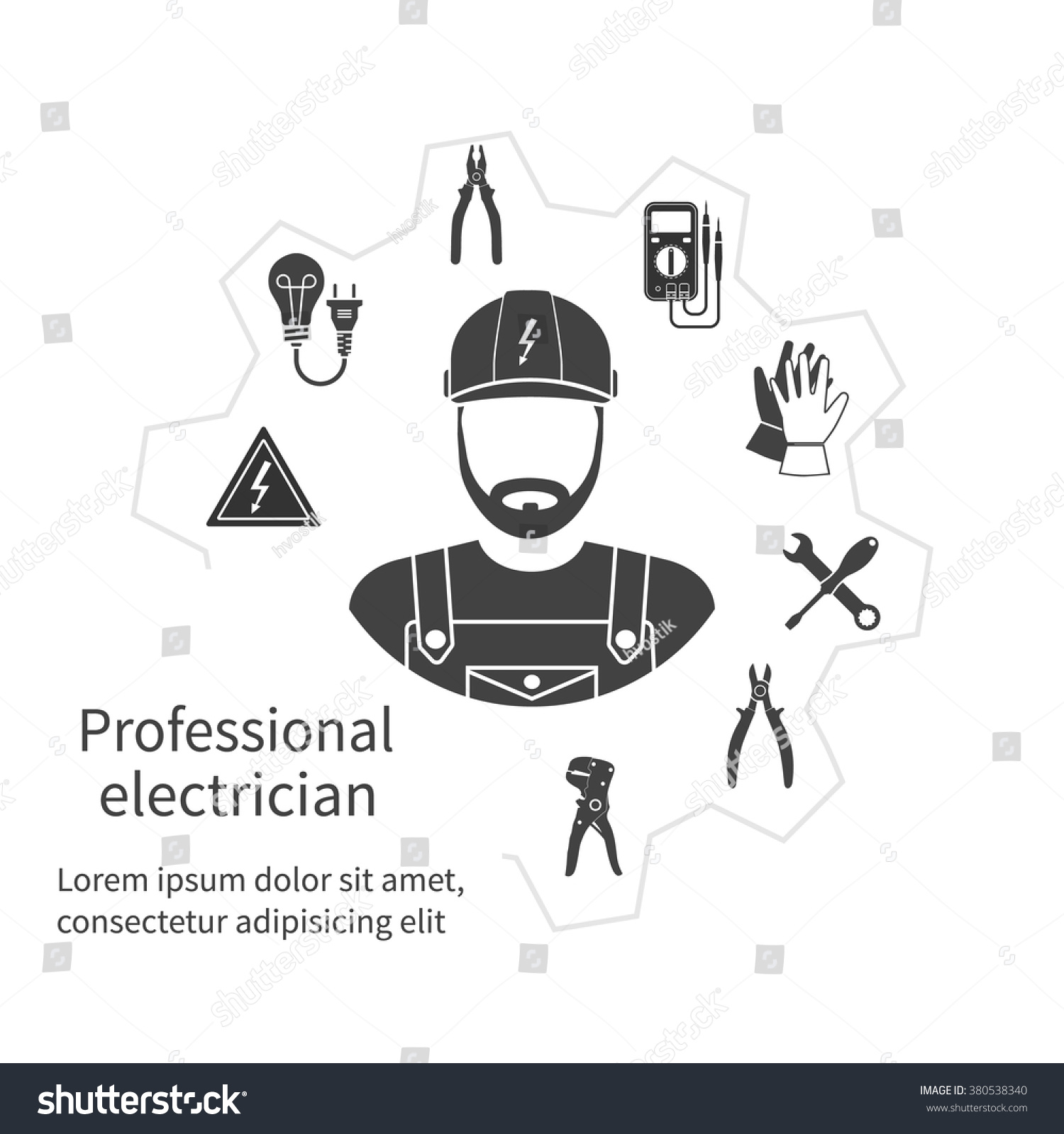 Concept Profession Electrician Repair Maintenance Electricity Stock ... Concept Profession Electrician Repair Maintenance Electricity Stock ...