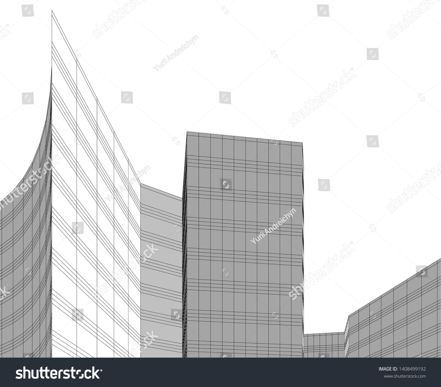Concept Skyscraper Buildings Architecture Vector Illustration Stock ...