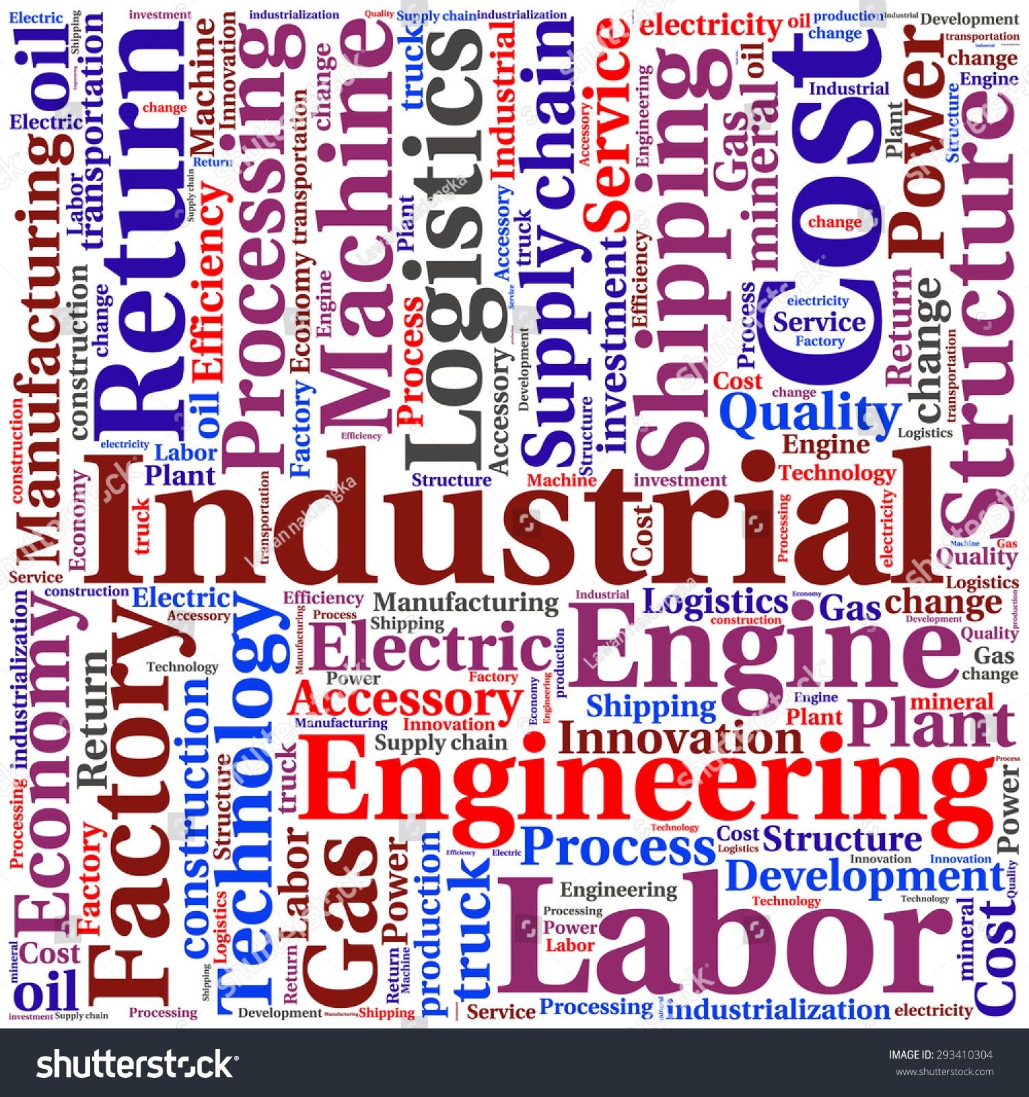 Conceptual Industrial Logistics Text Word Cloud Stock Vector (Royalty ...