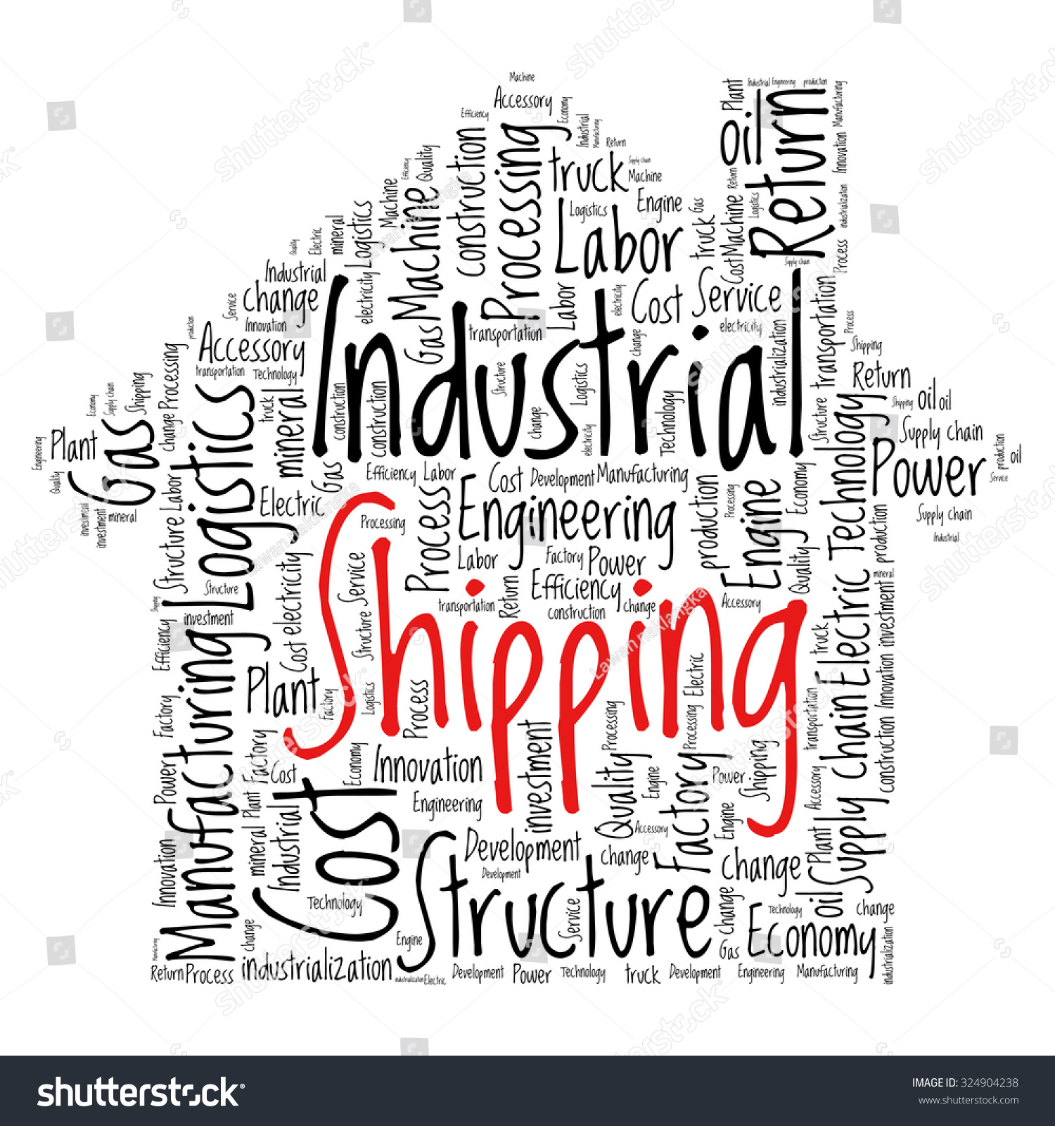 Conceptual Industrial Logistics Text Word Cloud Stok Vektör (Telifsiz ...
