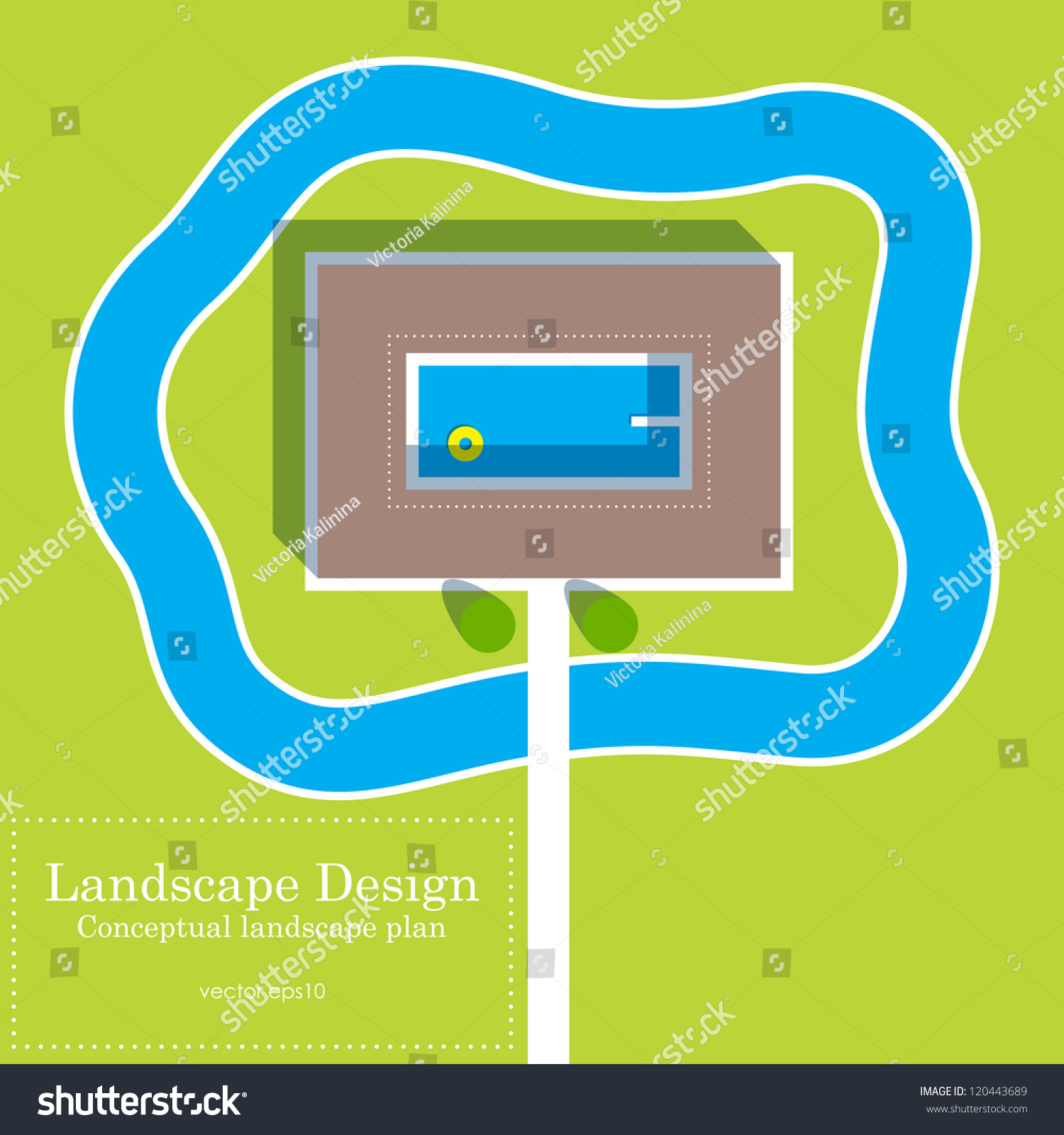 Conceptual Landscape Design Plan Stock Vector (Royalty Free) 120443689 ...