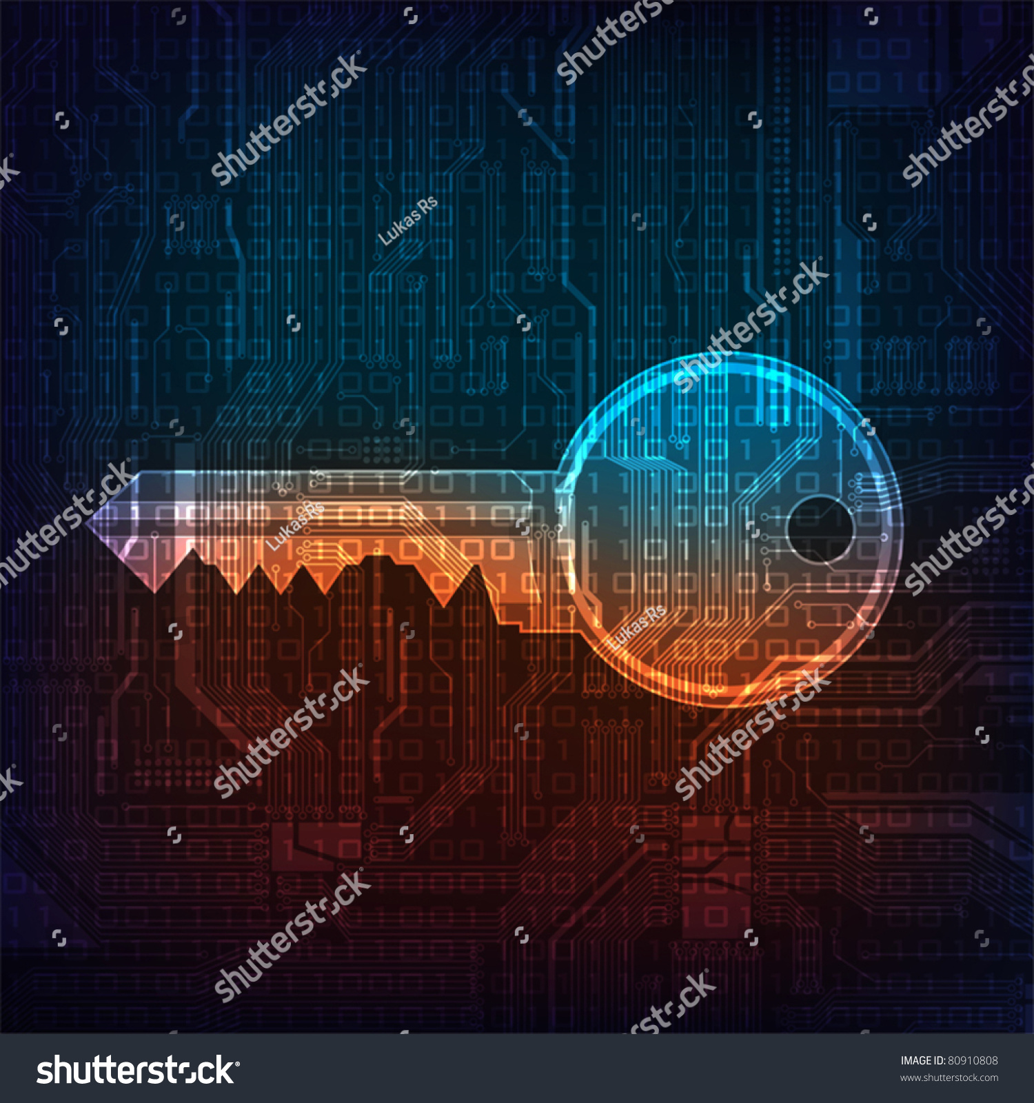 Conceptual Modern Technology Theme Vector Illustration Stock Vector ...
