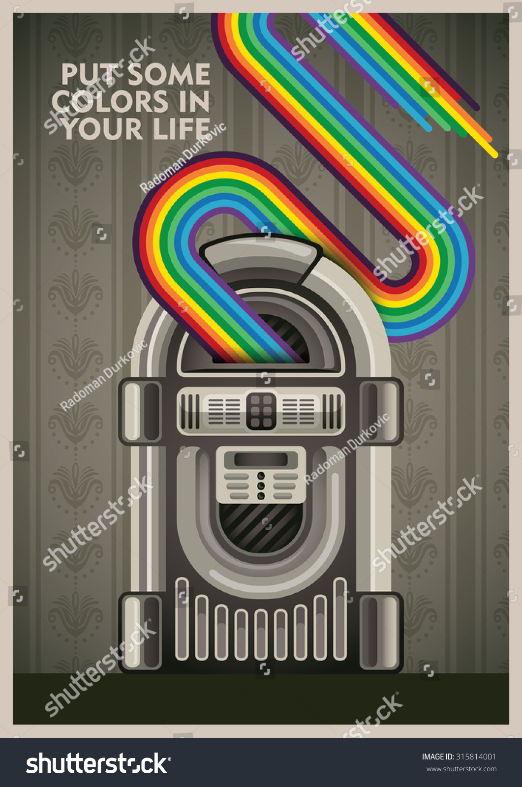 Conceptual Poster Jukebox Vector Illustration Stock Vector (Royalty ...