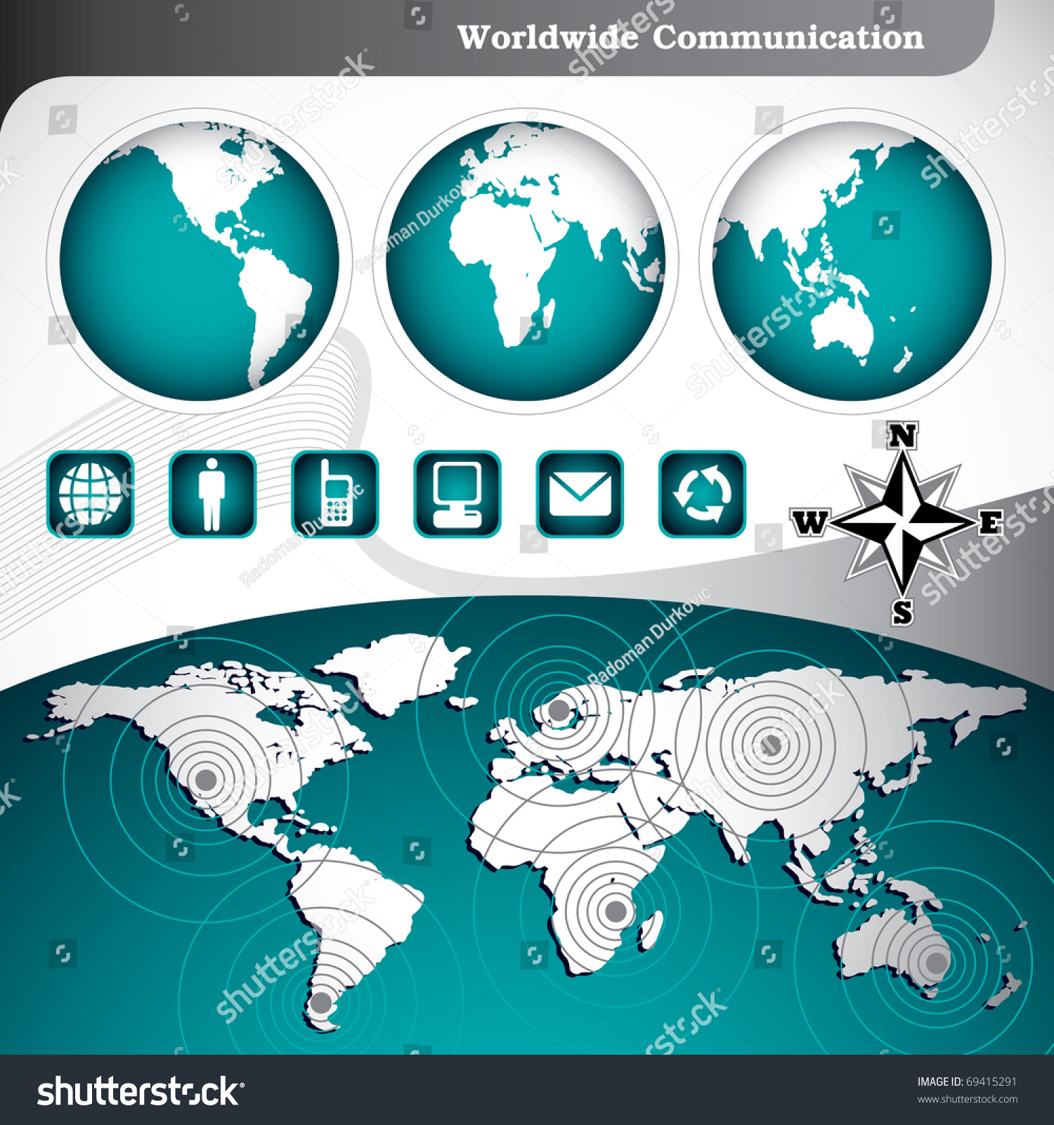 Conceptual Worldwide Background Designed Graphics Vector Stock Vector ...