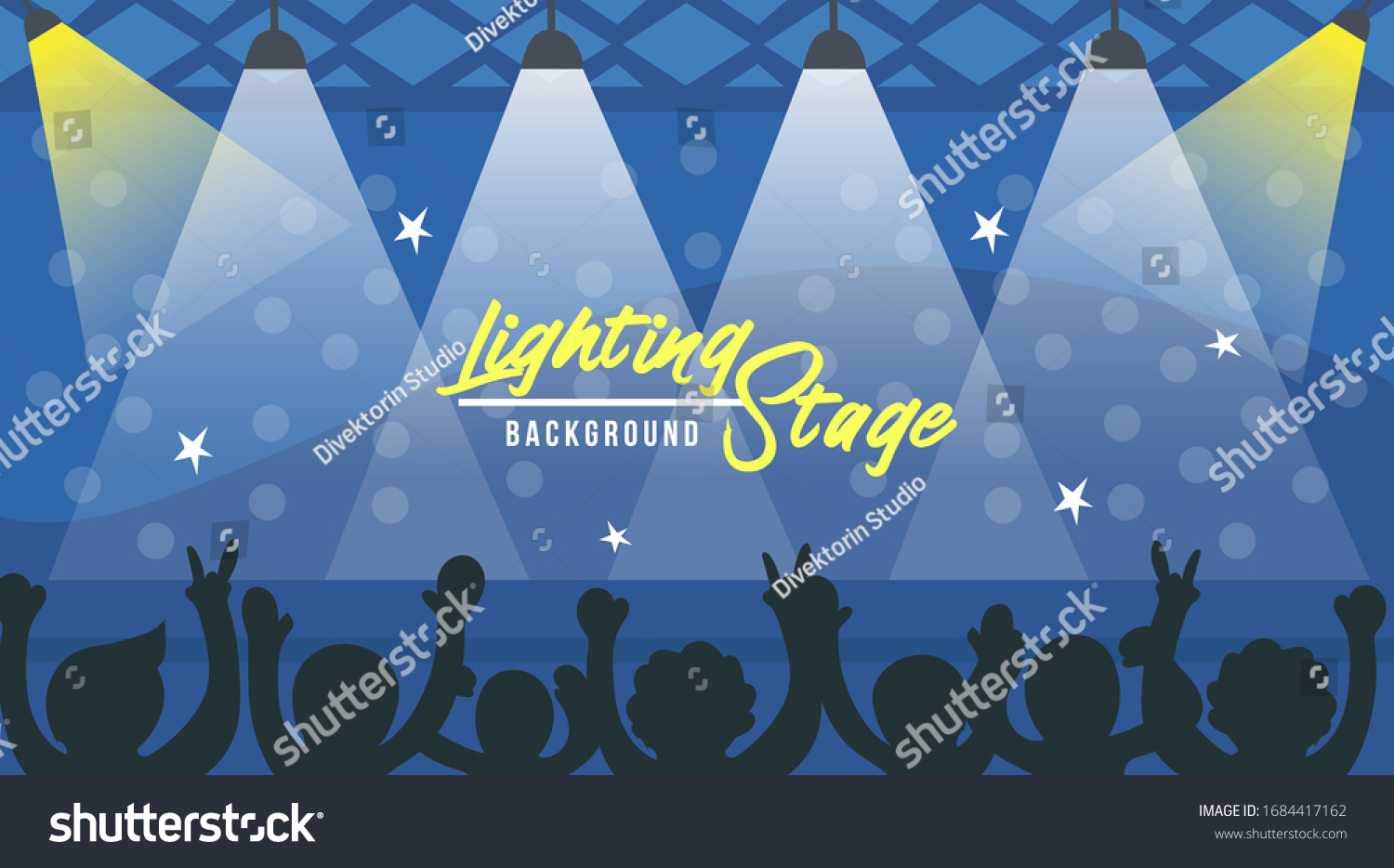 Concert Stage Lighting Flat Vector Illustration Stock Vector (Royalty ...