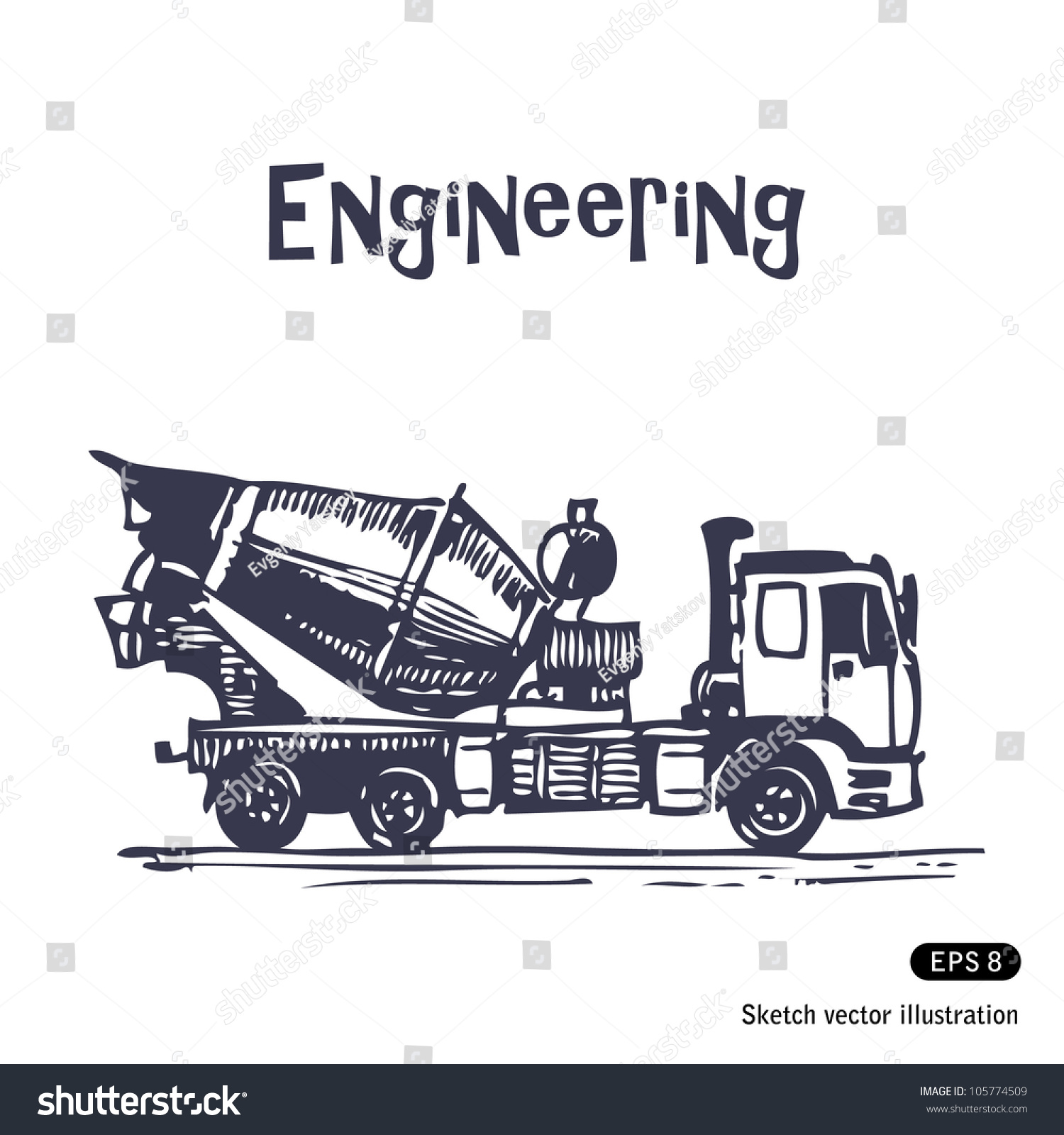 Concrete Mixer Truck Hand Drawn Sketch Stock Vector (Royalty Free ... Concrete Mixer Truck Hand Drawn Sketch Stock Vector (Royalty Free ...