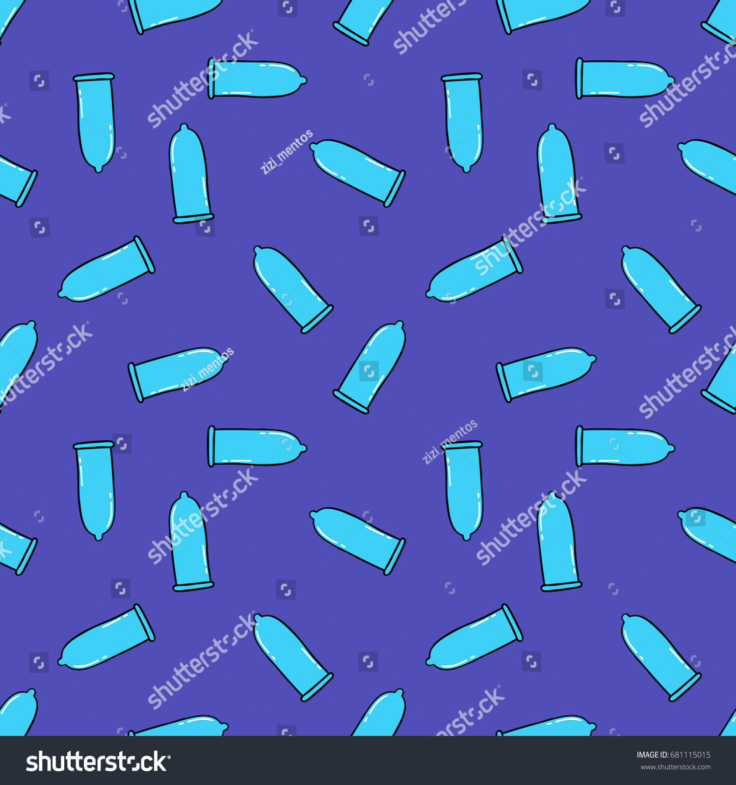 Condom Seamless Doodle Pattern Stock Vector Royalty Free 681115015