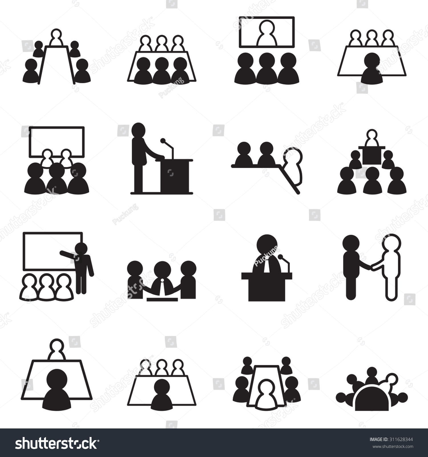 Conference Icon Set Stock Vector 311628344 - Shutterstock