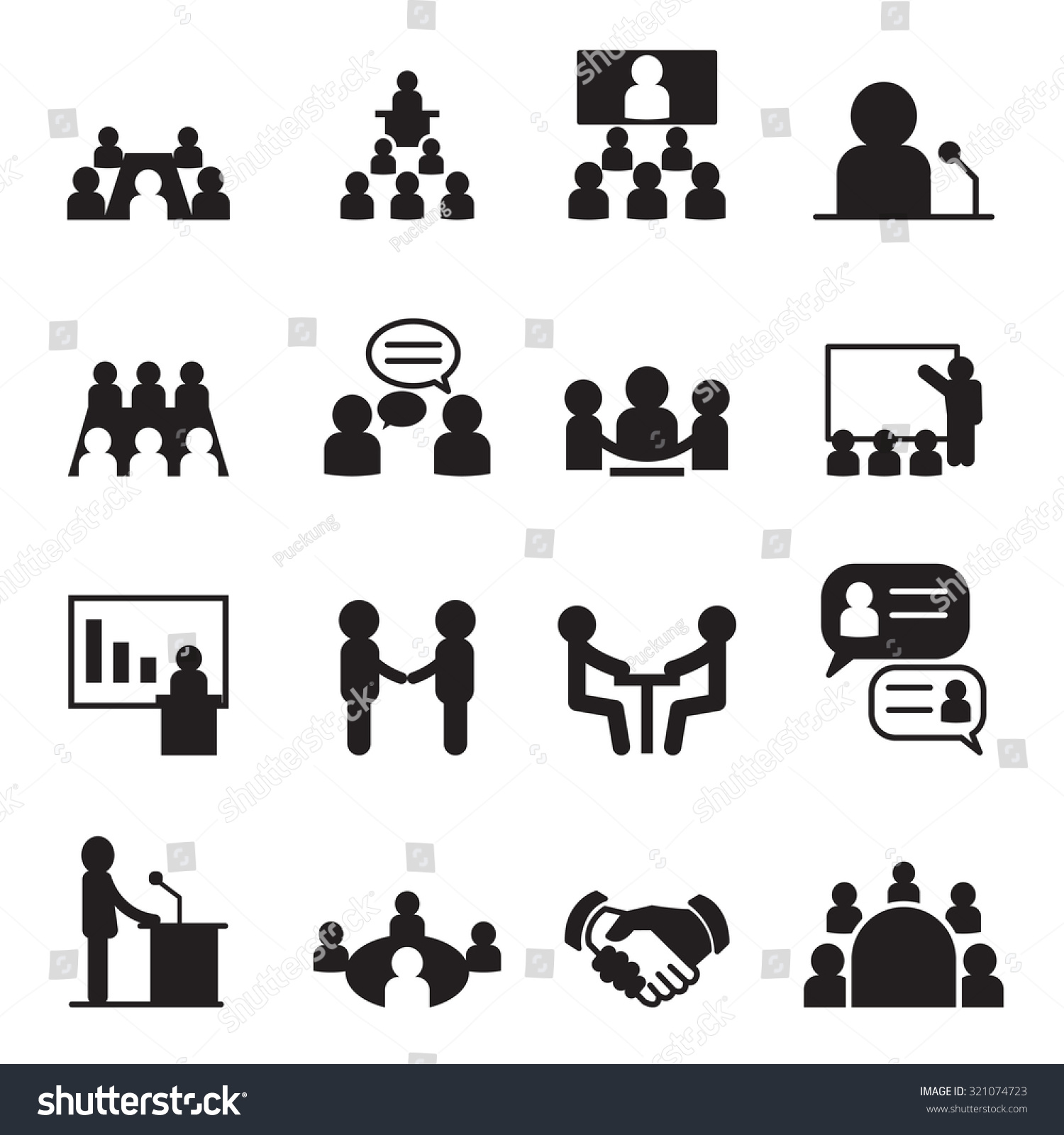Conference Icon Set Stock Vector (Royalty Free) 321074723 - Shutterstock