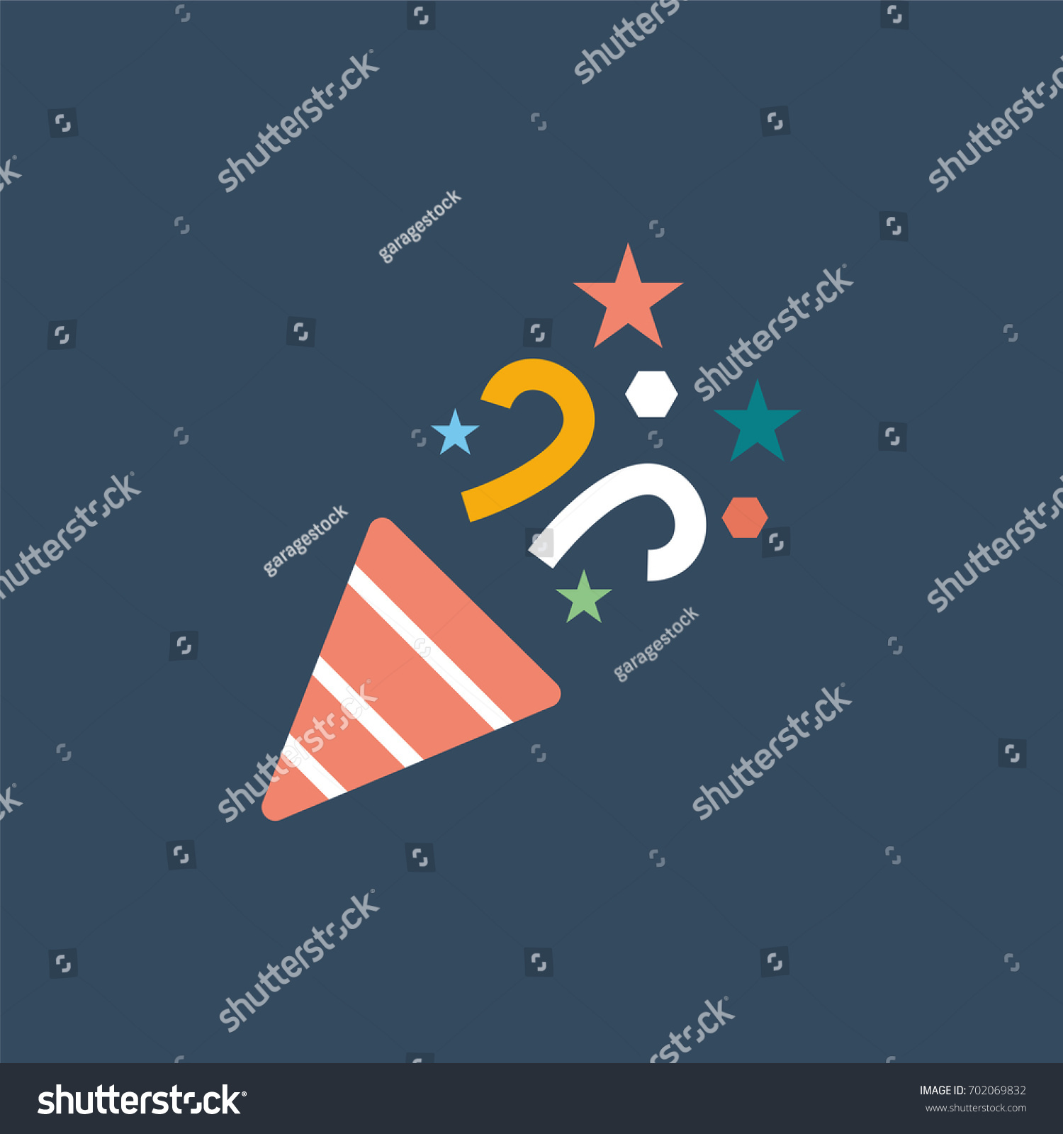 Confetti Cone Stock Vector (Royalty Free) 702069832