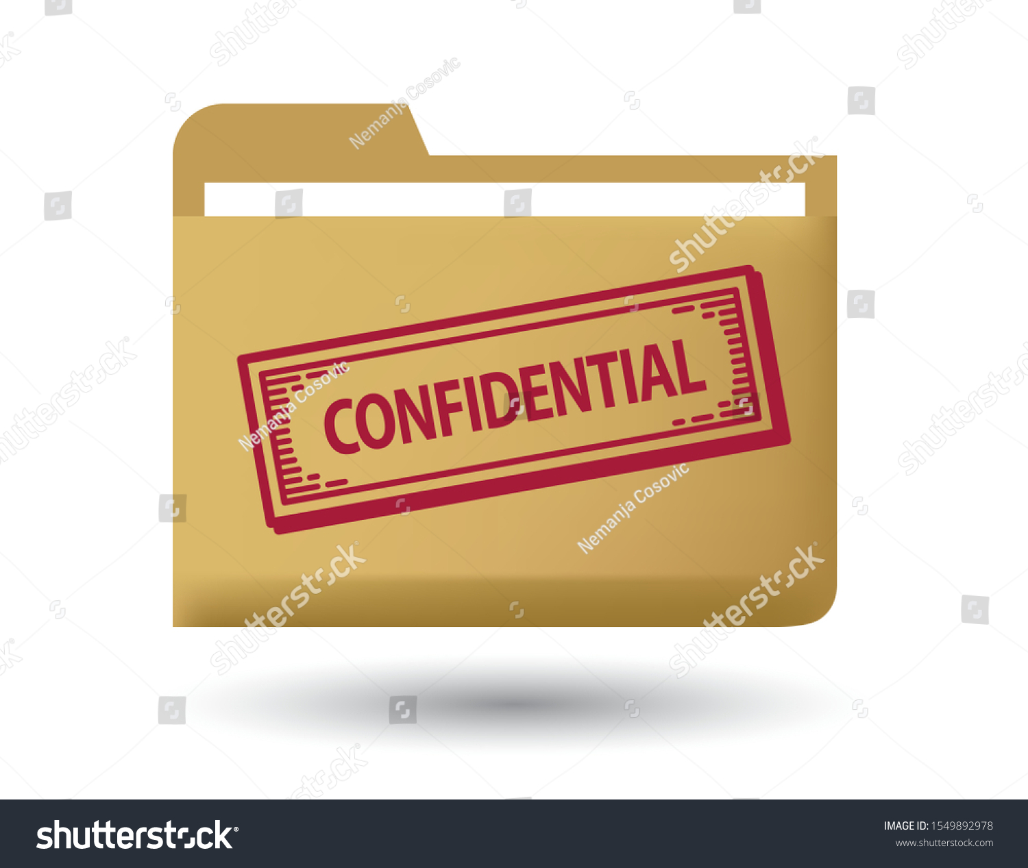 Confidential Folder Icon Vector Illustration 库存矢量图（免版税）1549892978 ...