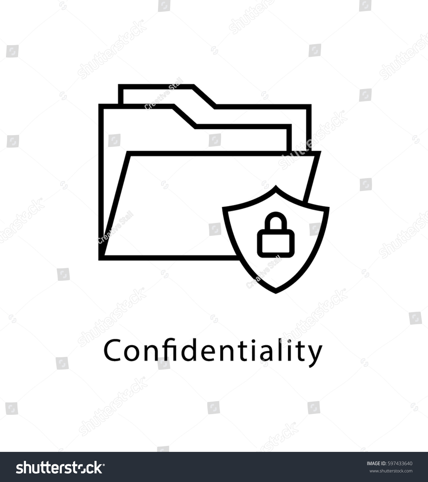 Confidentiality Vector Line Icon Stock Vector (Royalty Free) 597433640 ...