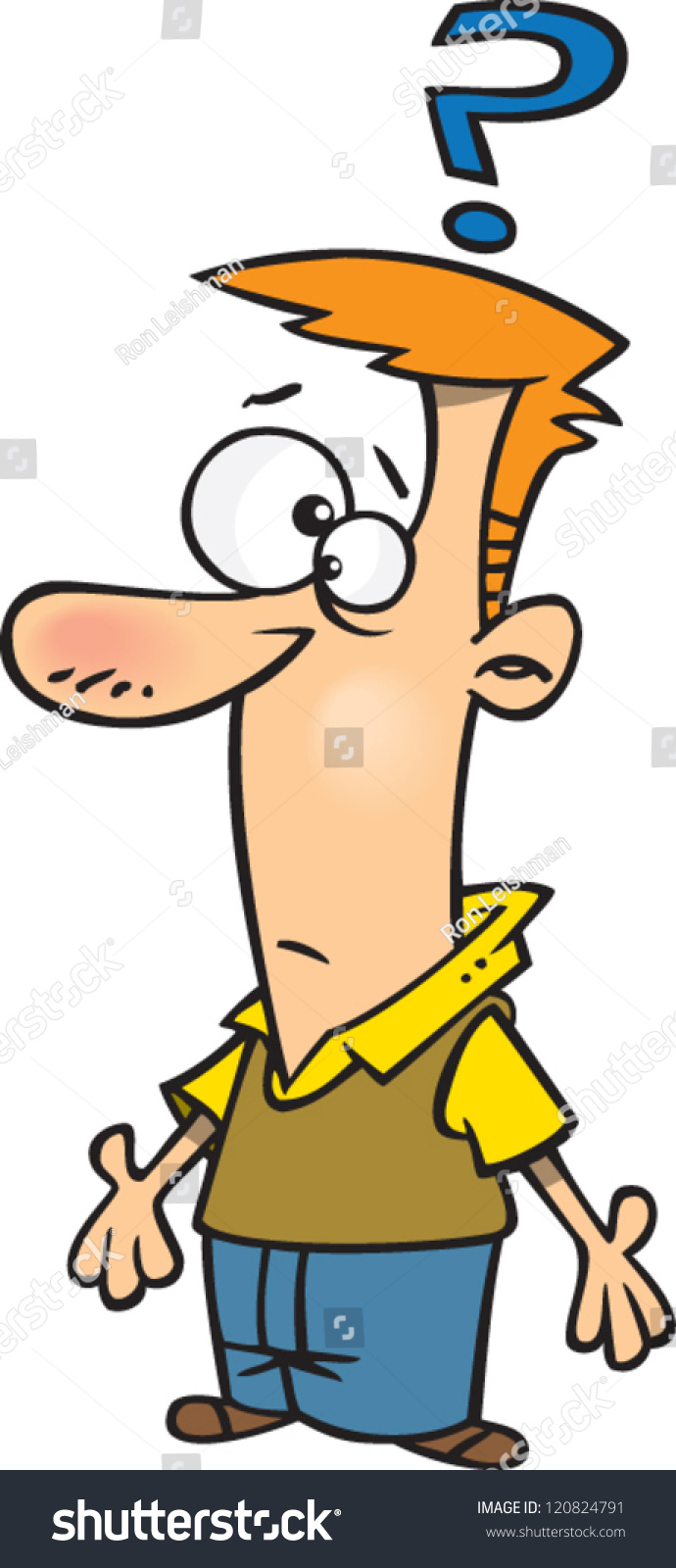 Confused Cartoon Man Question Mark Above Stock Vector Royalty Free 120824791 Shutterstock