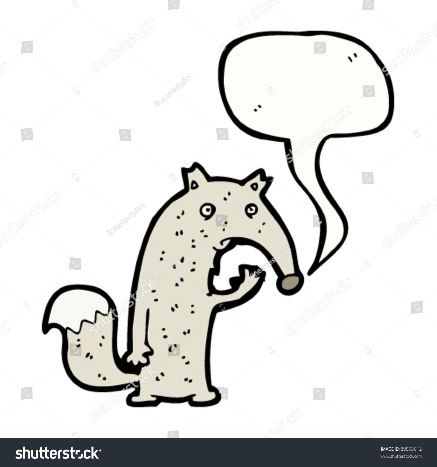 lobo de caricatura confuso haciendo preguntas: vector de stock (libre ...
