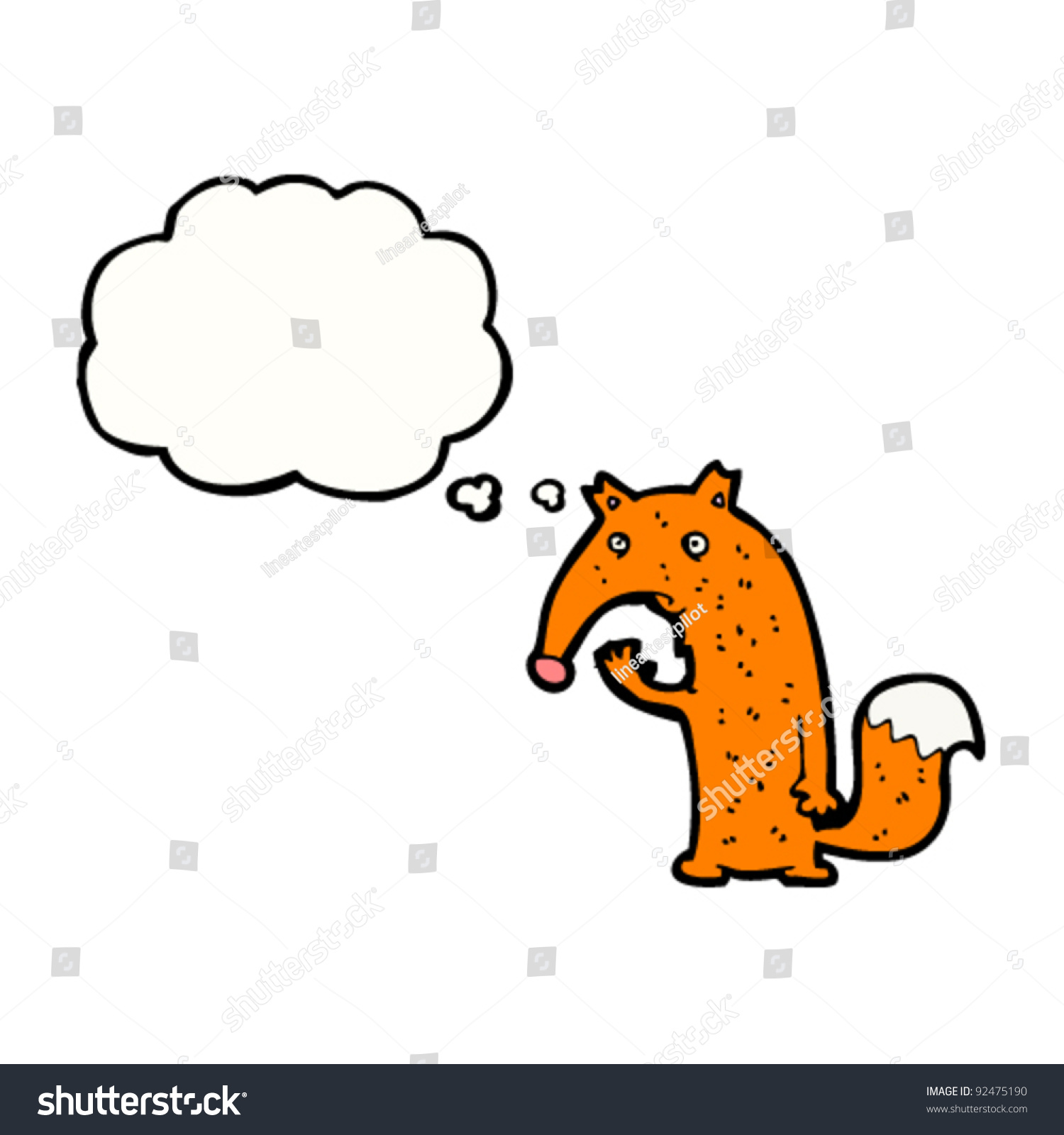 Confused Fox Cartoon Stock Vector (Royalty Free) 92475190 | Shutterstock