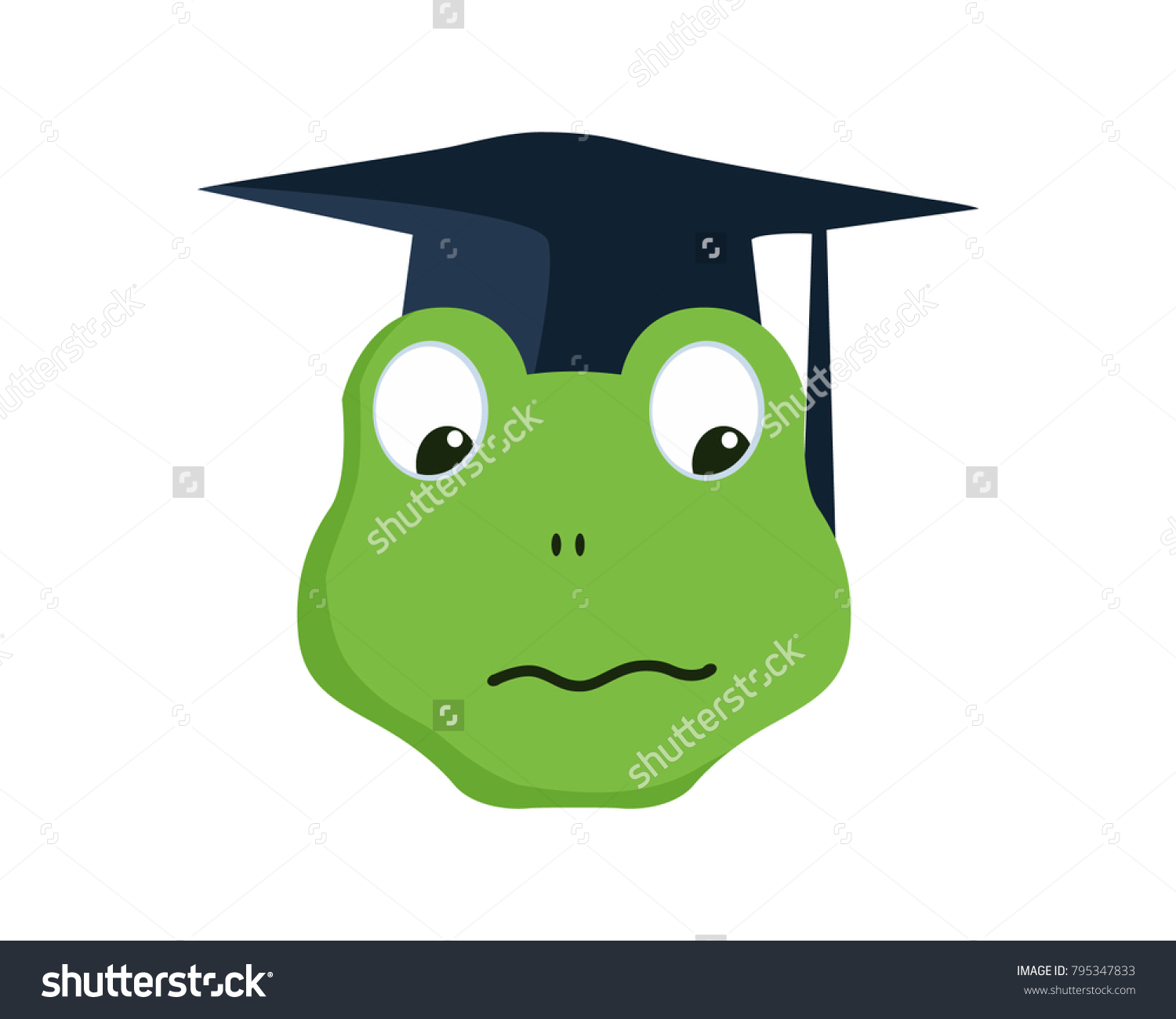 Vektor Stok Confused Frog Face Emoticon Vector (Tanpa Royalti ...