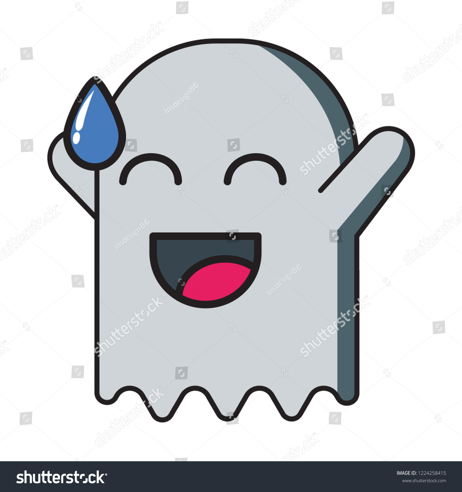 Confused Ghost Emoticon Vector Modern Concept Stock Vector (Royalty ...