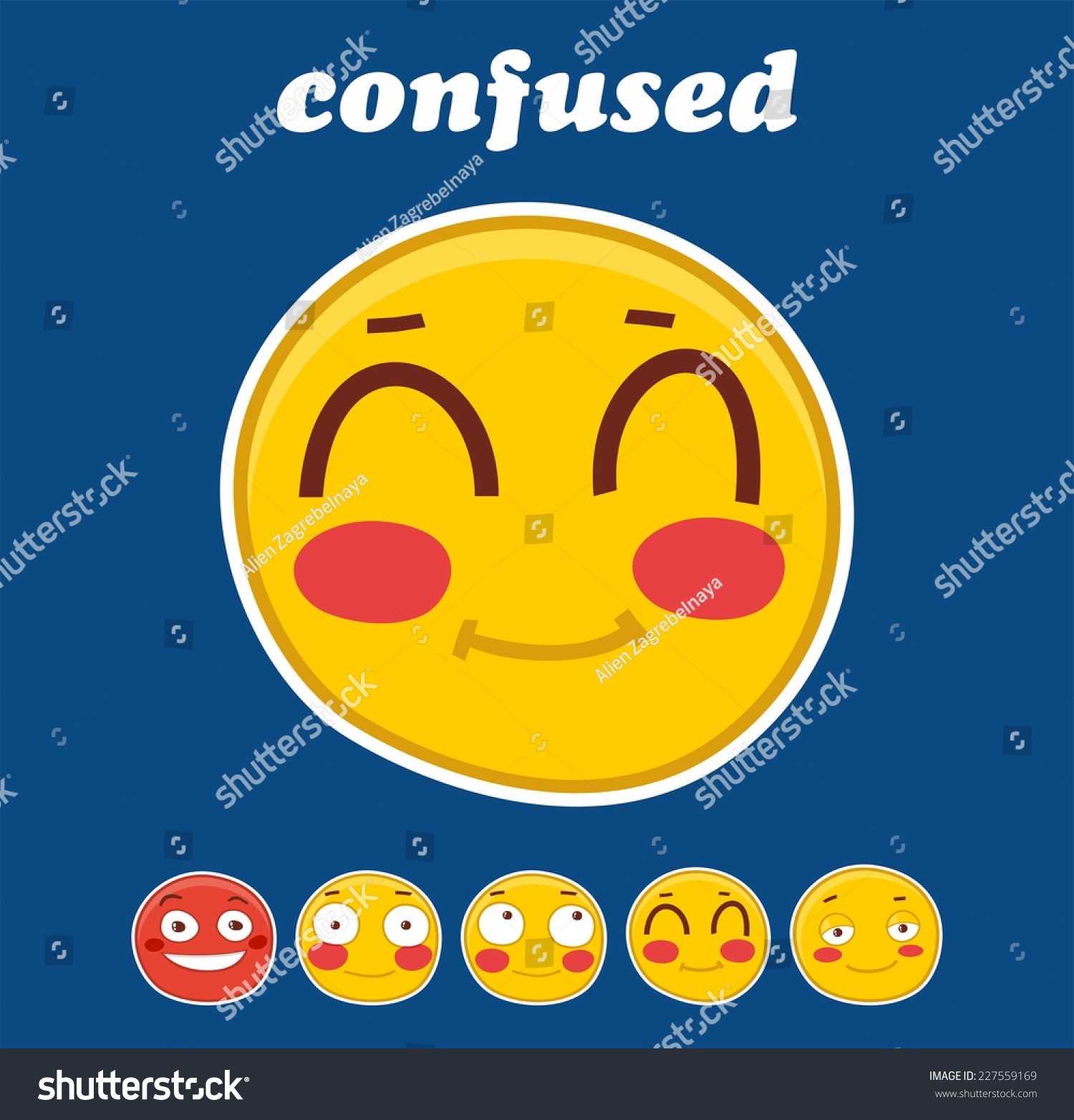 Confused Smiley Set Stock Vector (Royalty Free) 227559169 | Shutterstock