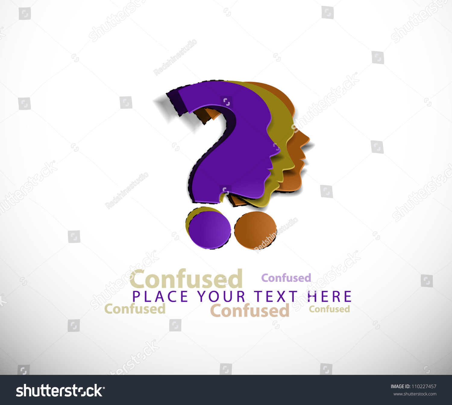 Confused Symbol Vector Illastration: vector de stock (libre de regalías ...