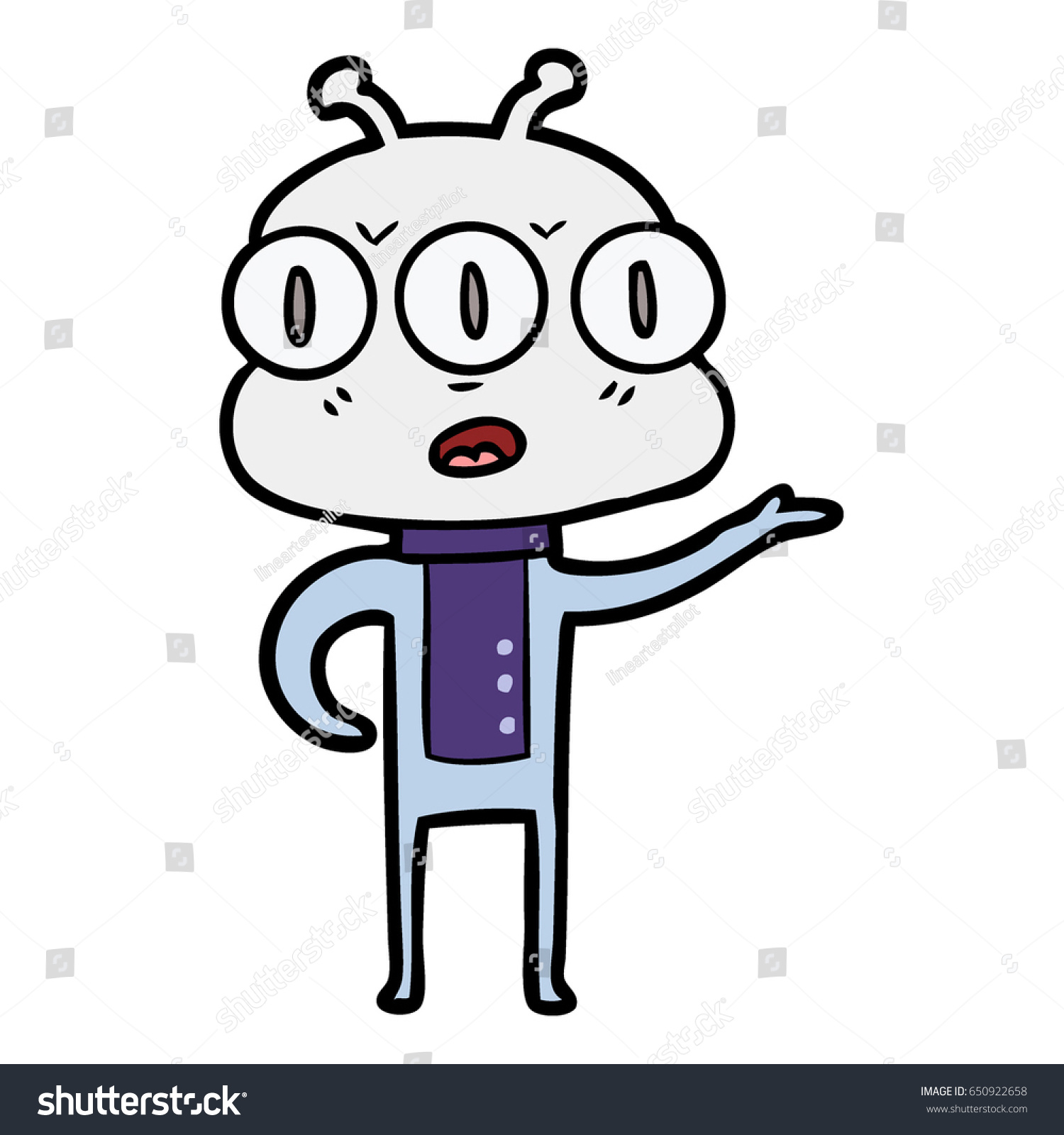 Confused Three Eyed Alien Stock Vector (Royalty Free) 650922658