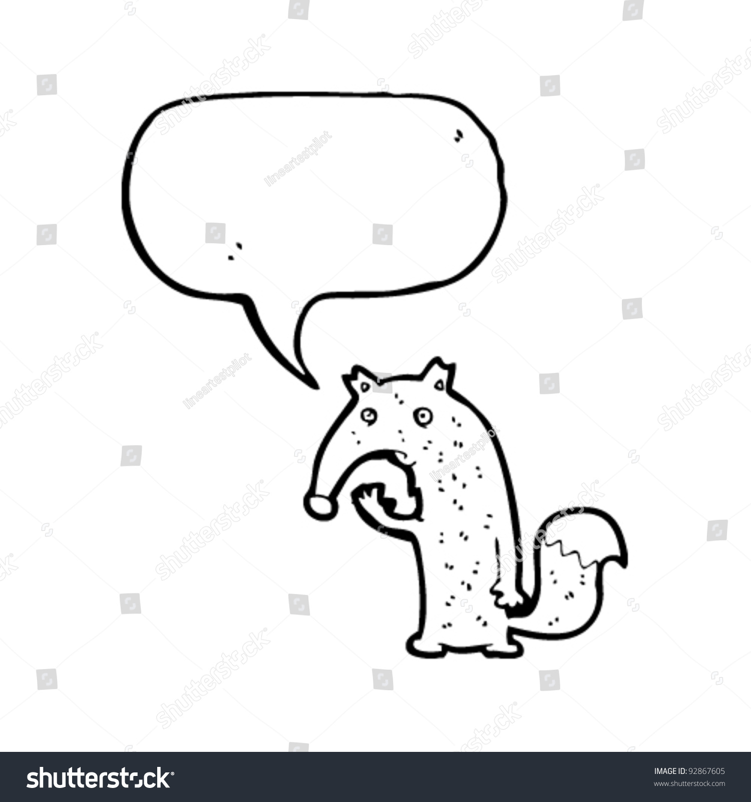 Confused Wolf Cartoon Speech Bubble Stock Vector (Royalty Free) 92867605