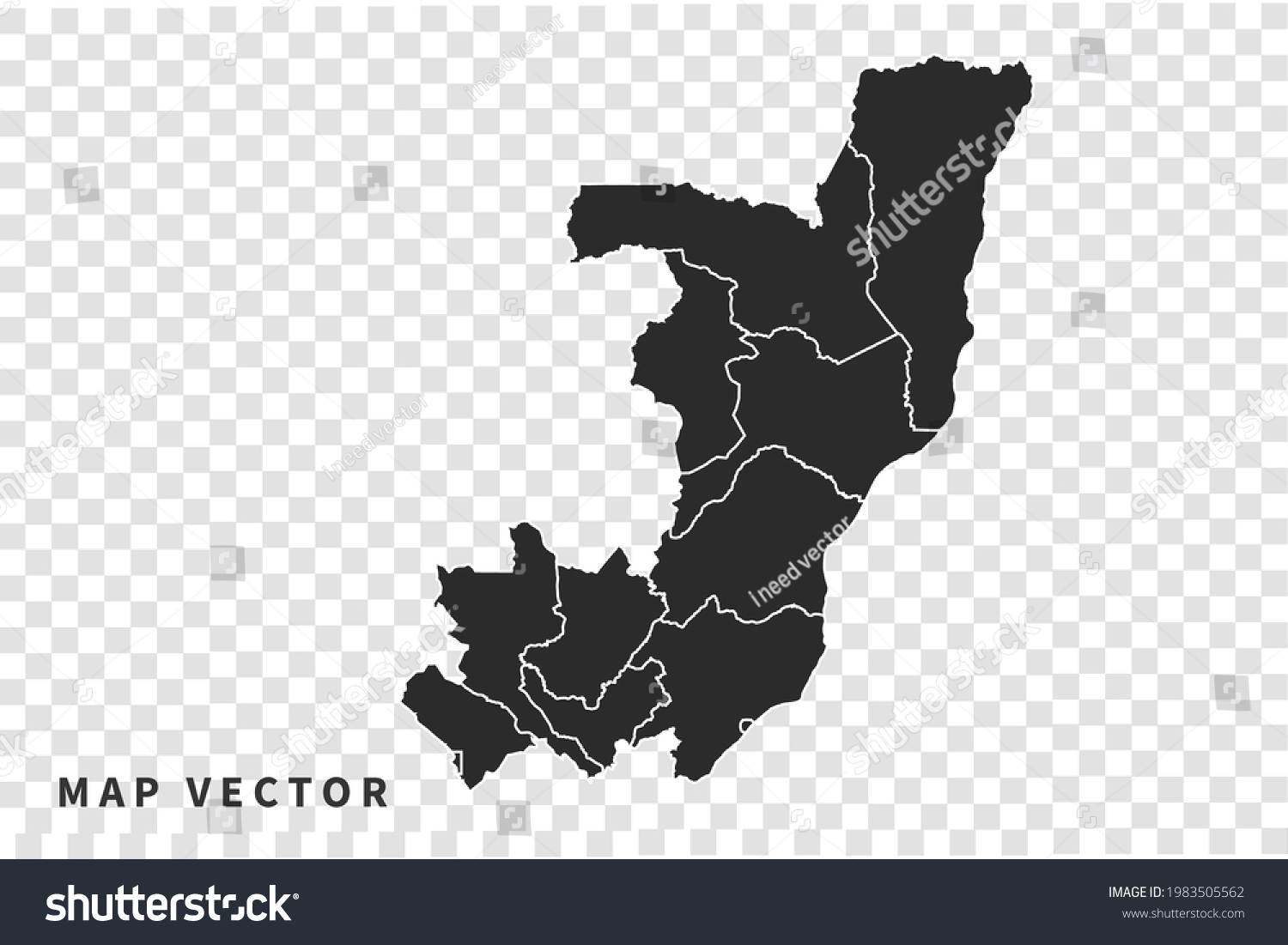 Congo Map Vector Isolated On Transparent Stock Vector (Royalty Free ...