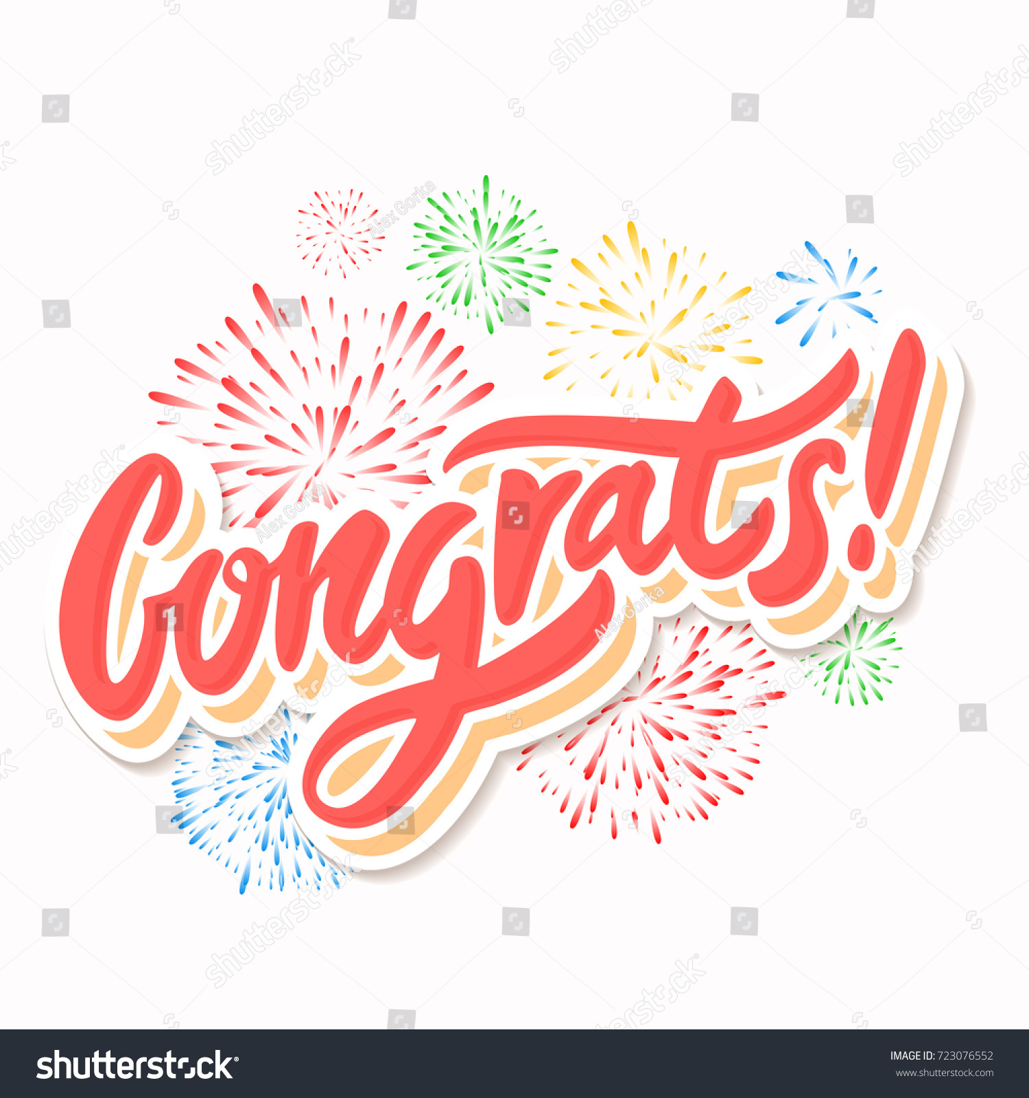 Congrats Congratulations Banner Stock Vector (Royalty Free) 723076552