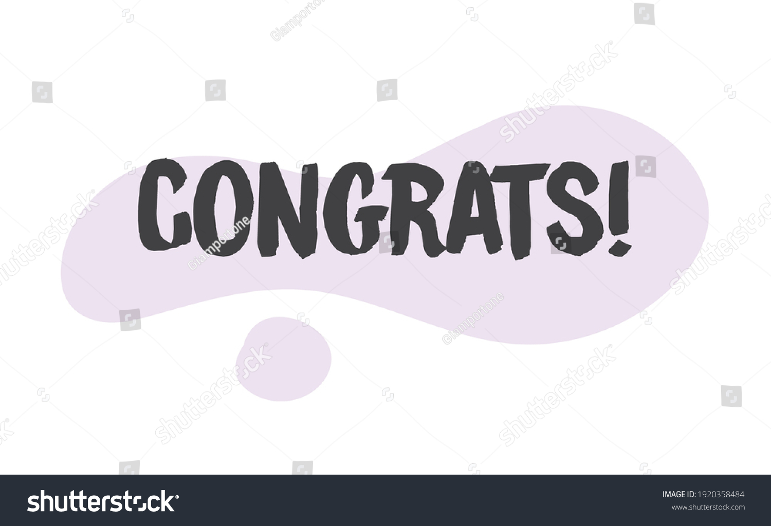Congrats Lettering Design Congratulations Vector Message Stock Vector ...